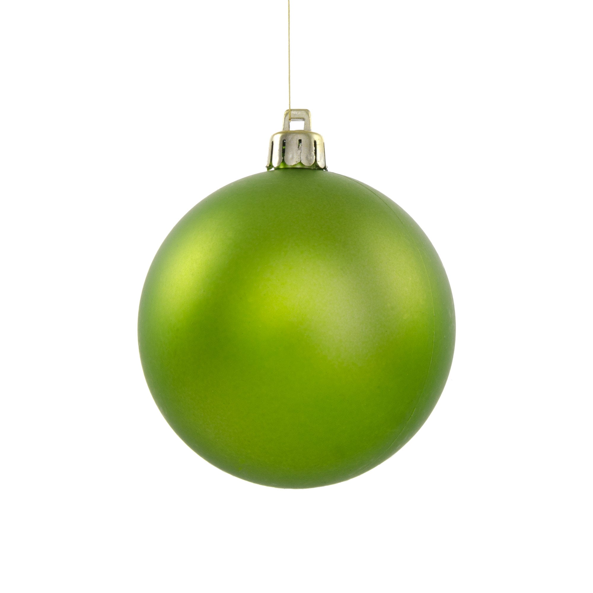 80MM Round Smooth Metallic Ball Ornament Matte Lime Green