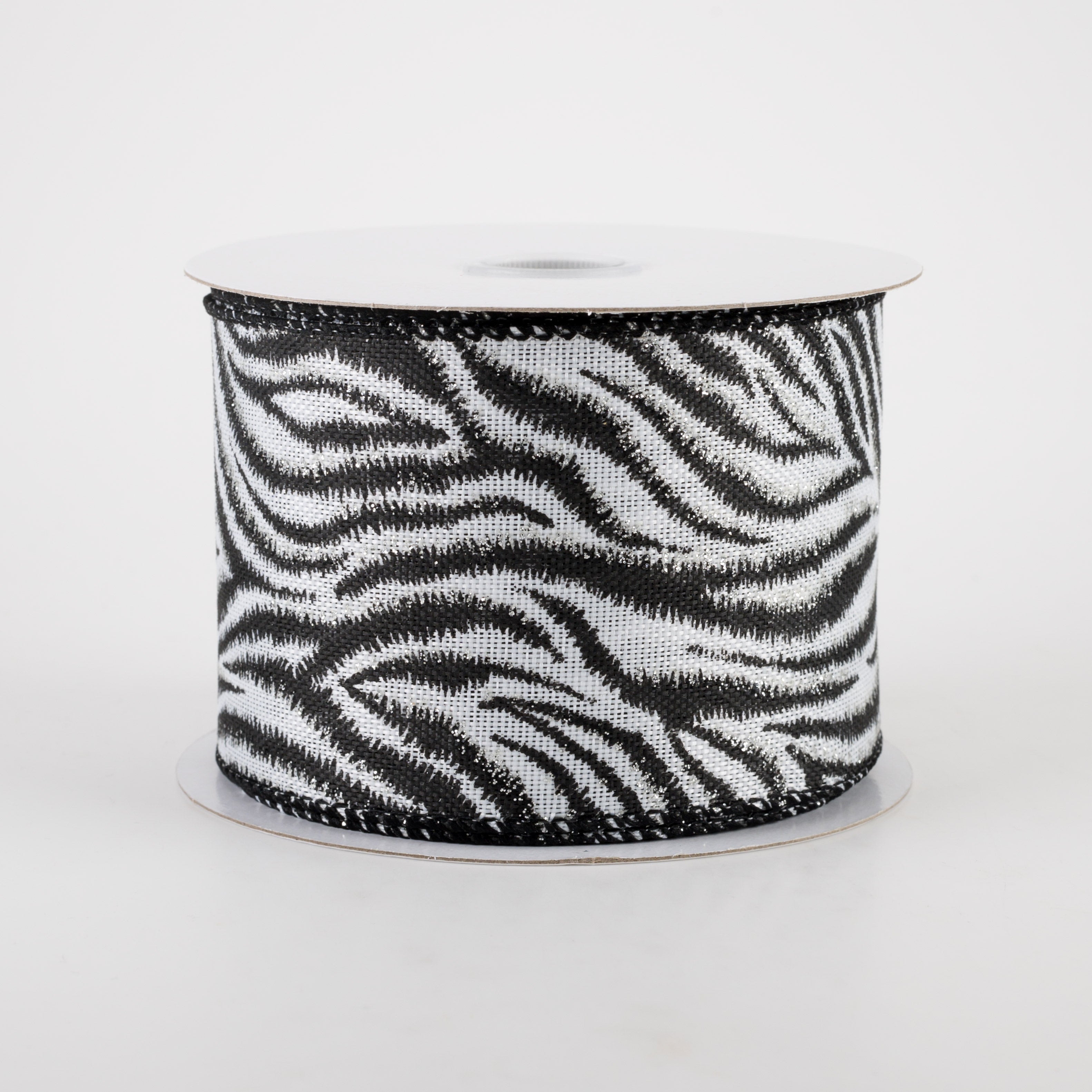 2.5" Black & Silver Zebra Stripe Ribbon (10 Yards)