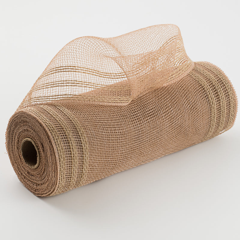 10" Border Stripe Mesh: Natural