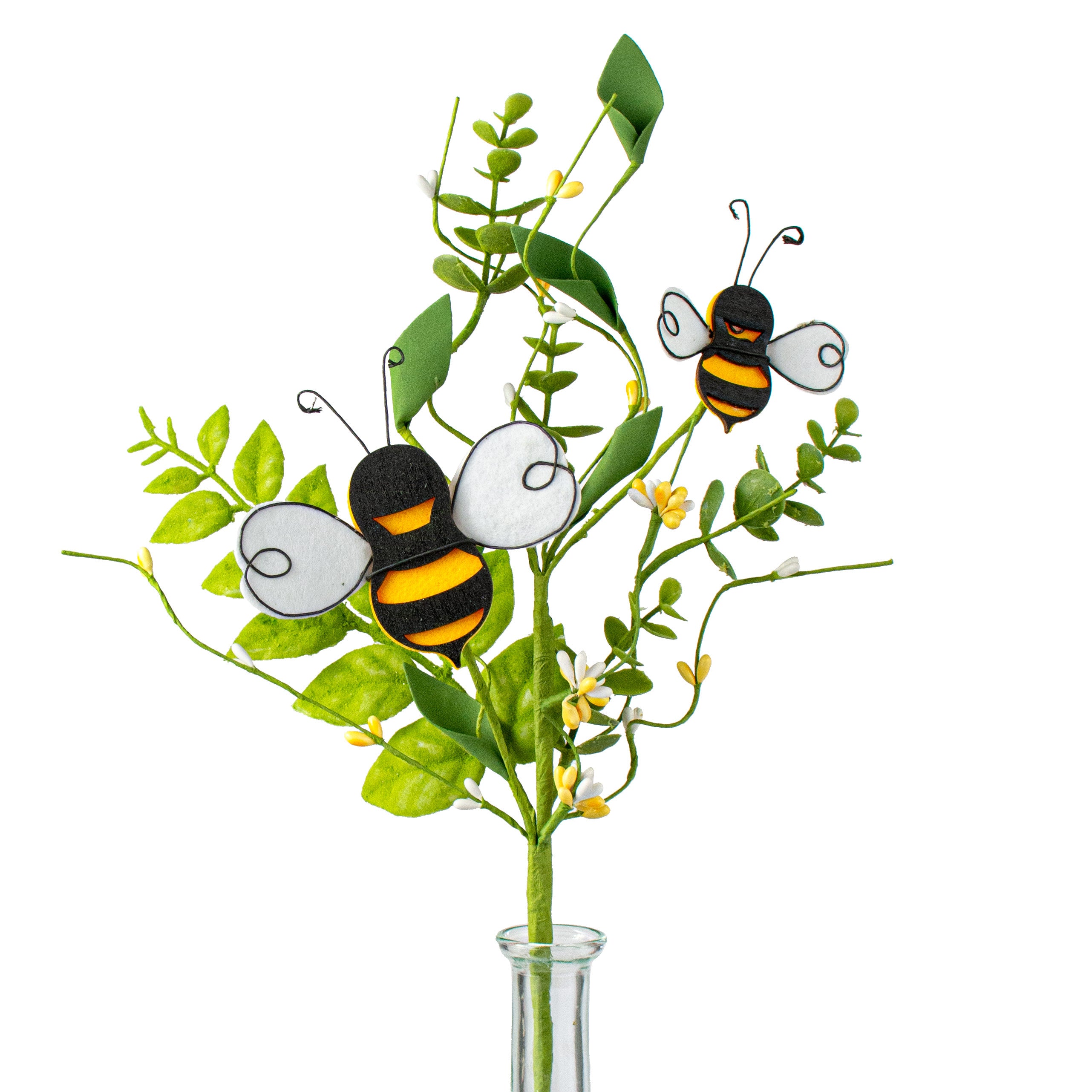 18" Bumblebee & Leaves Pick