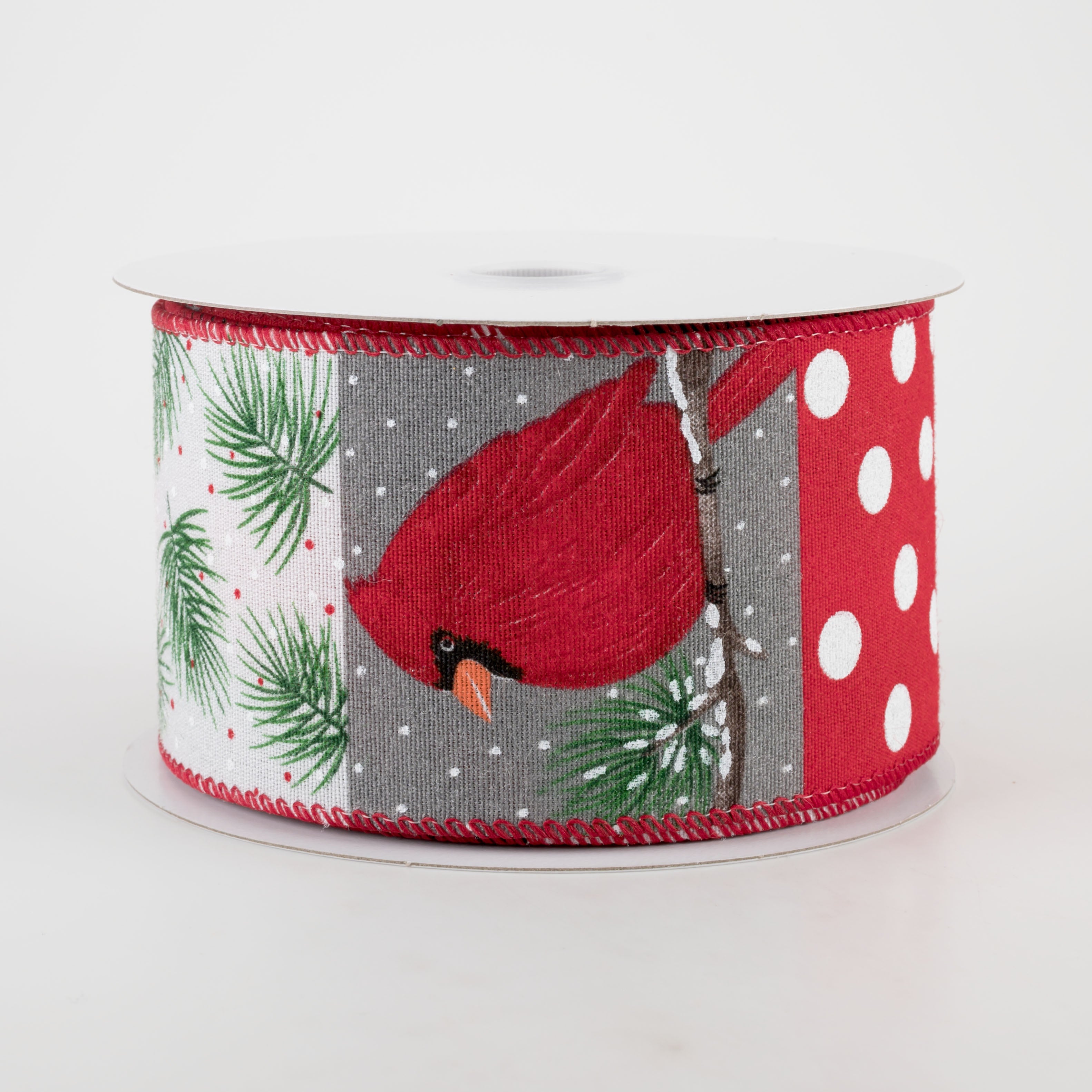 2.5" Cardinal Block Pattern Ribbon (10 Yards)