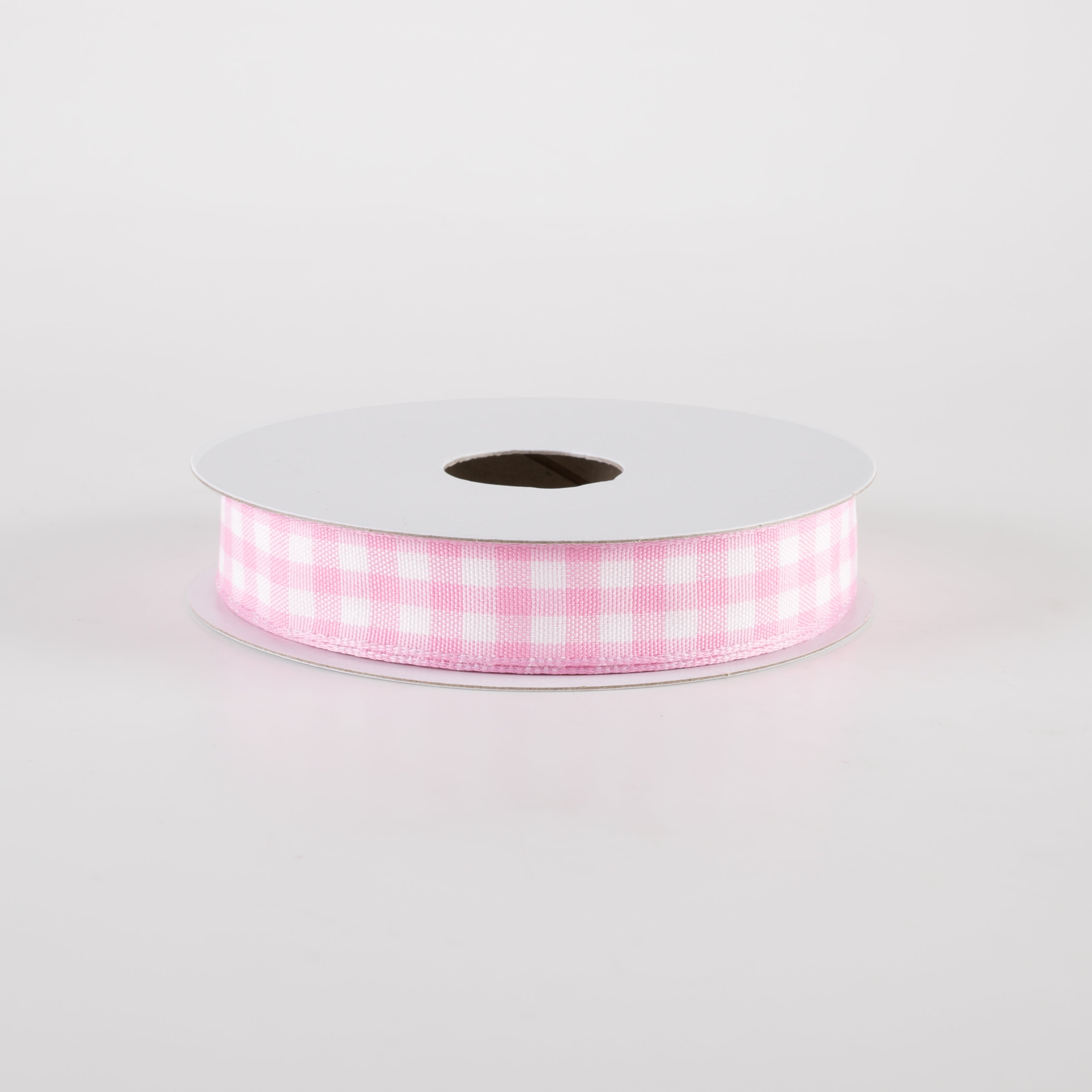 5/8" Classic Check Ribbon: Pink & White (10 Yards)
