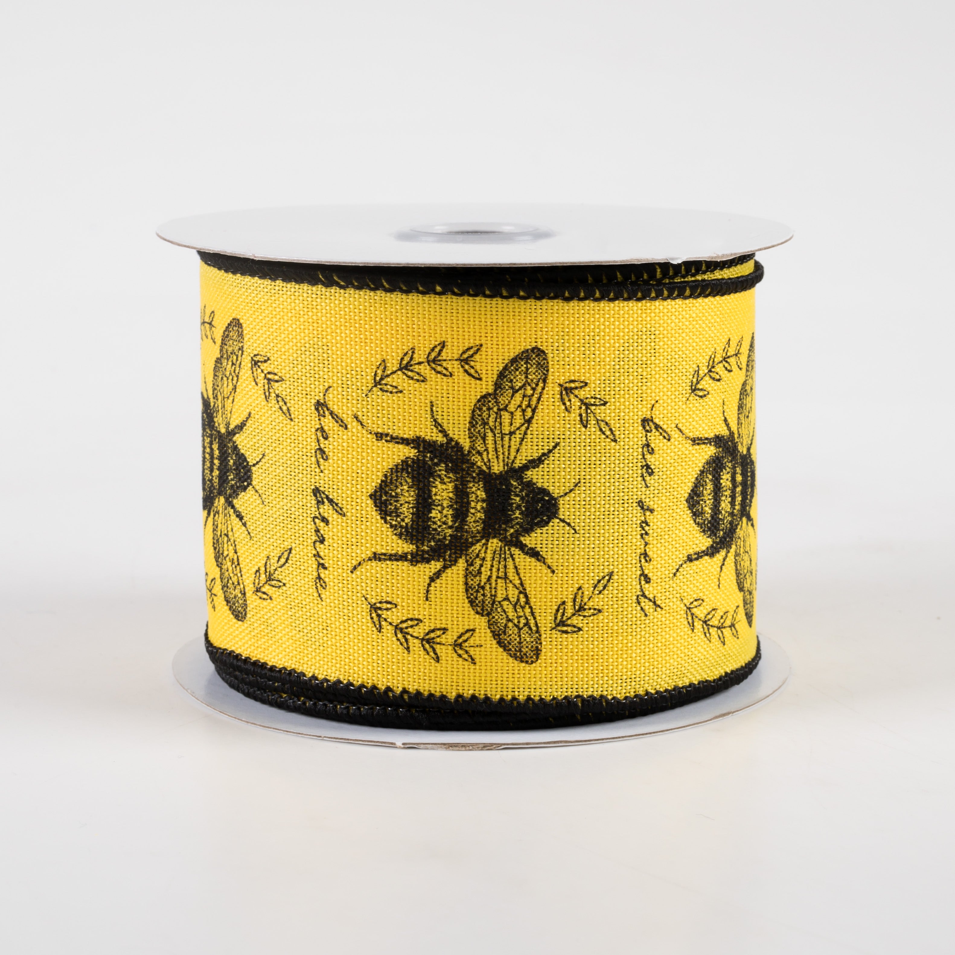 2.5" Classic Honey Bees Ribbon: Sun Yellow (10 Yards)