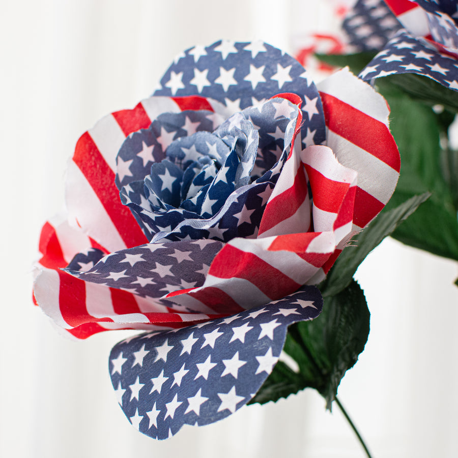 21" Colorfast American Flag Rose Bush