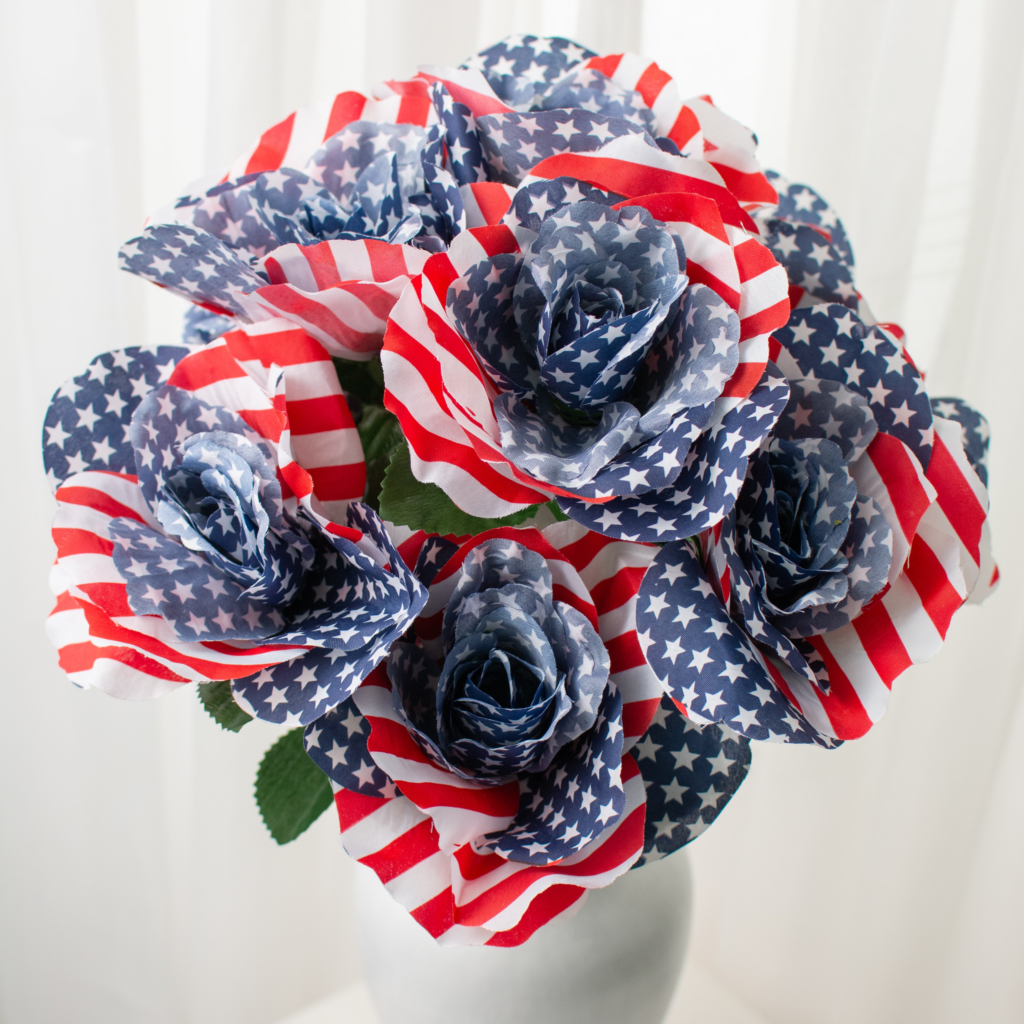 21" Colorfast American Flag Rose Bush