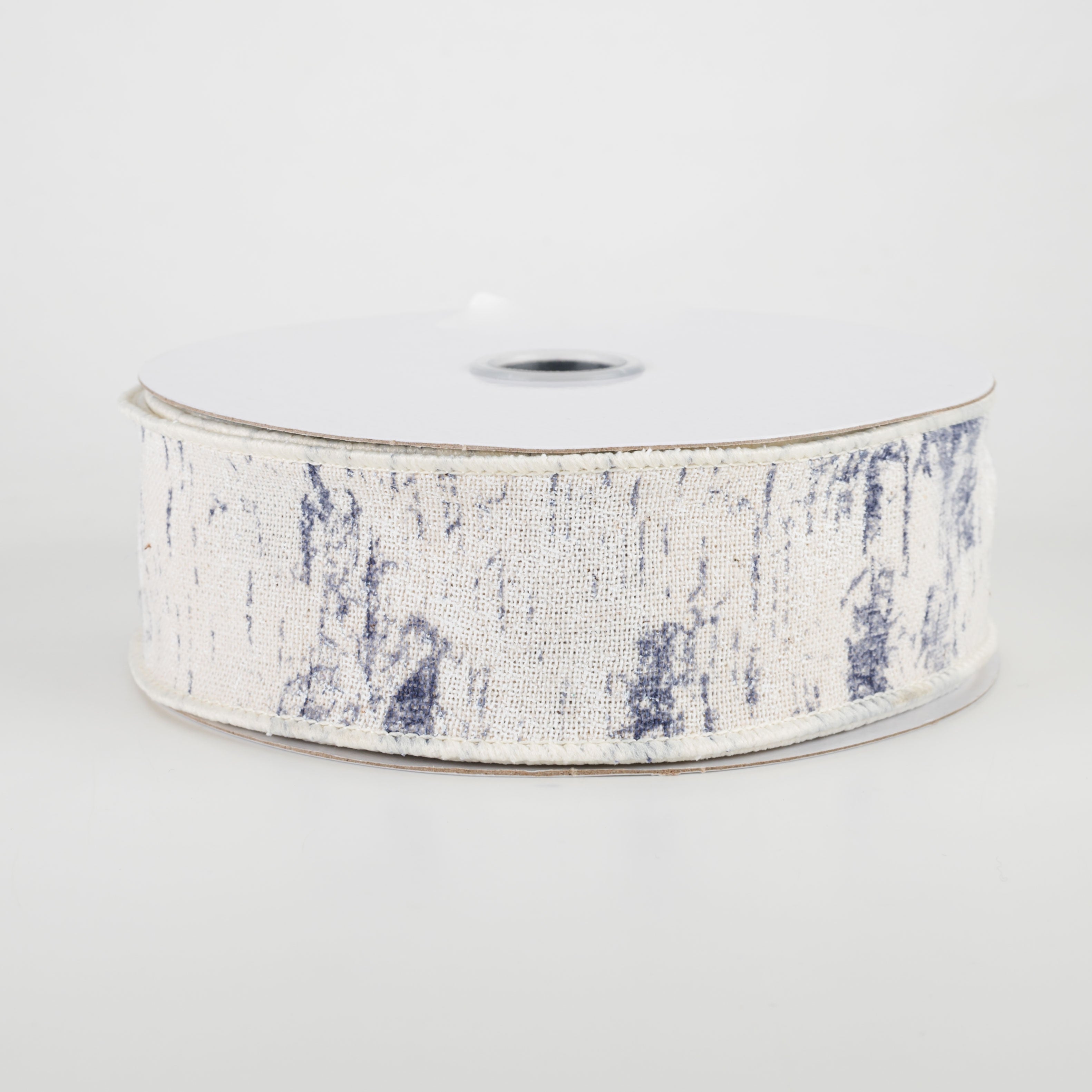 1.5" Cotton Birch Bark Ribbon: Ivory, Smoke Blue, Navy (10 Yards)