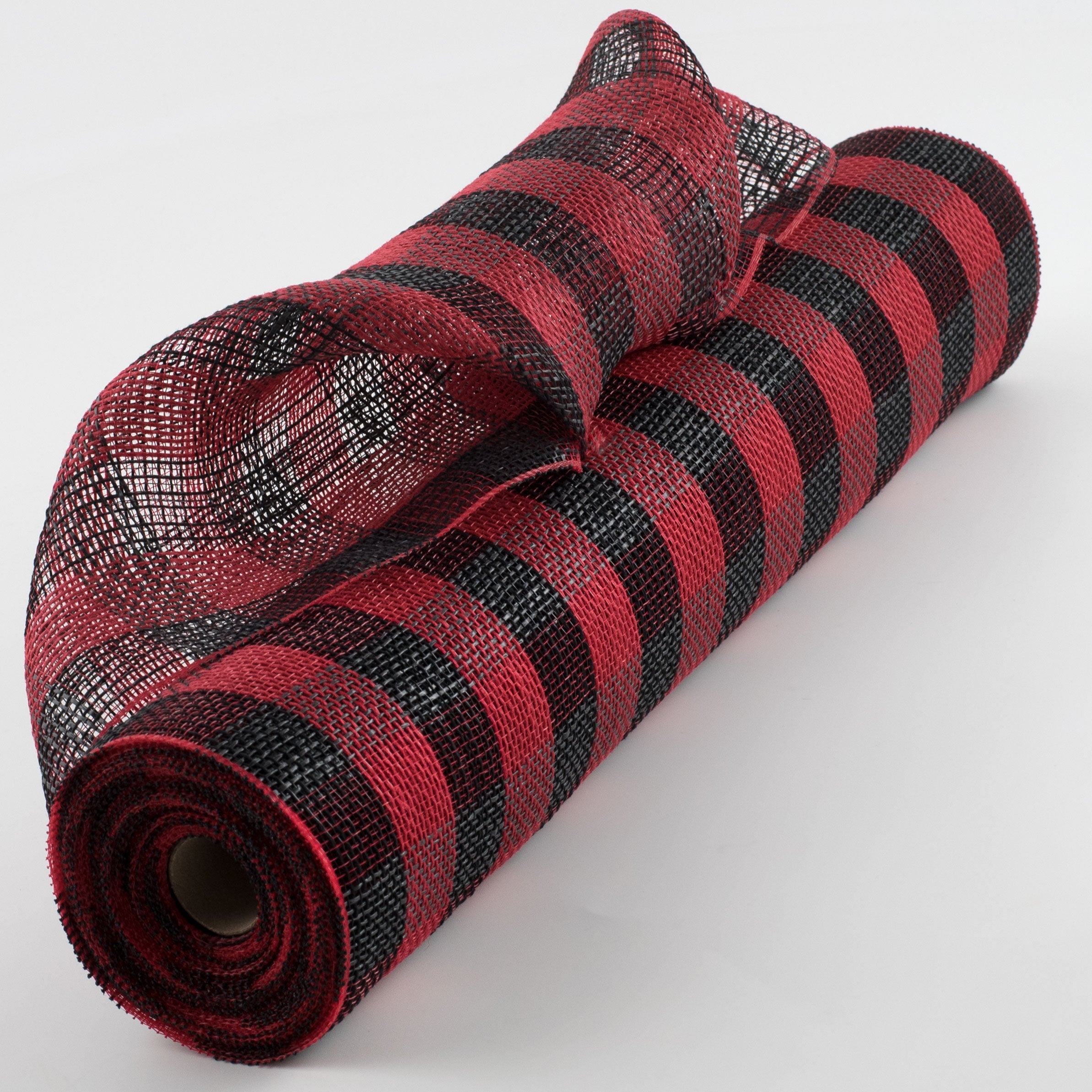 21" Cotton Check Deco Mesh: Buffalo Plaid