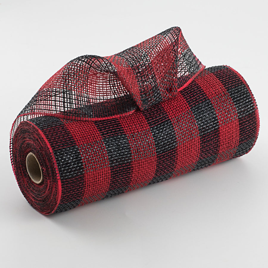 10" Cotton Check Deco Mesh: Buffalo Plaid