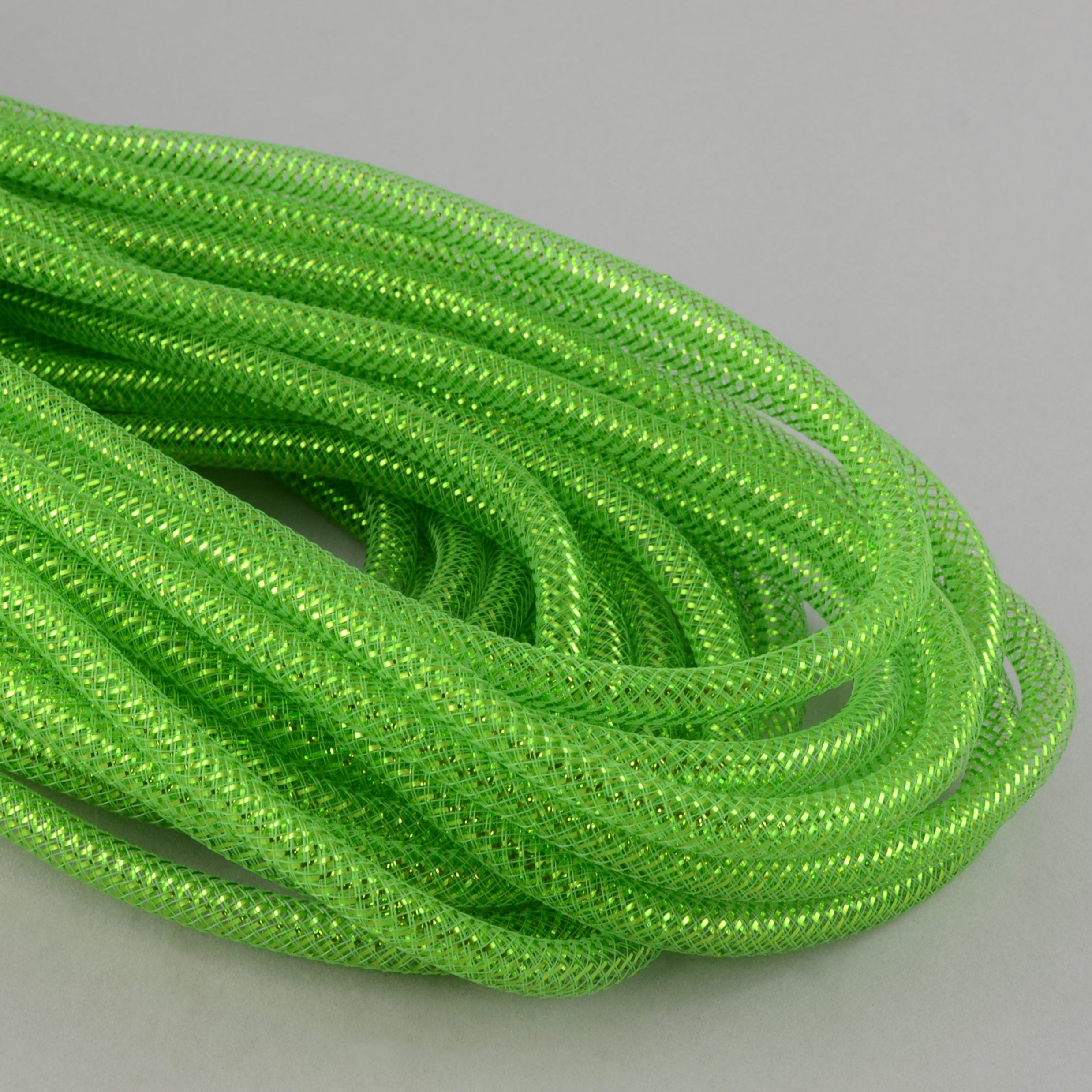 Deco Flex Tubing Ribbon: Metallic Lime (30 Yards)