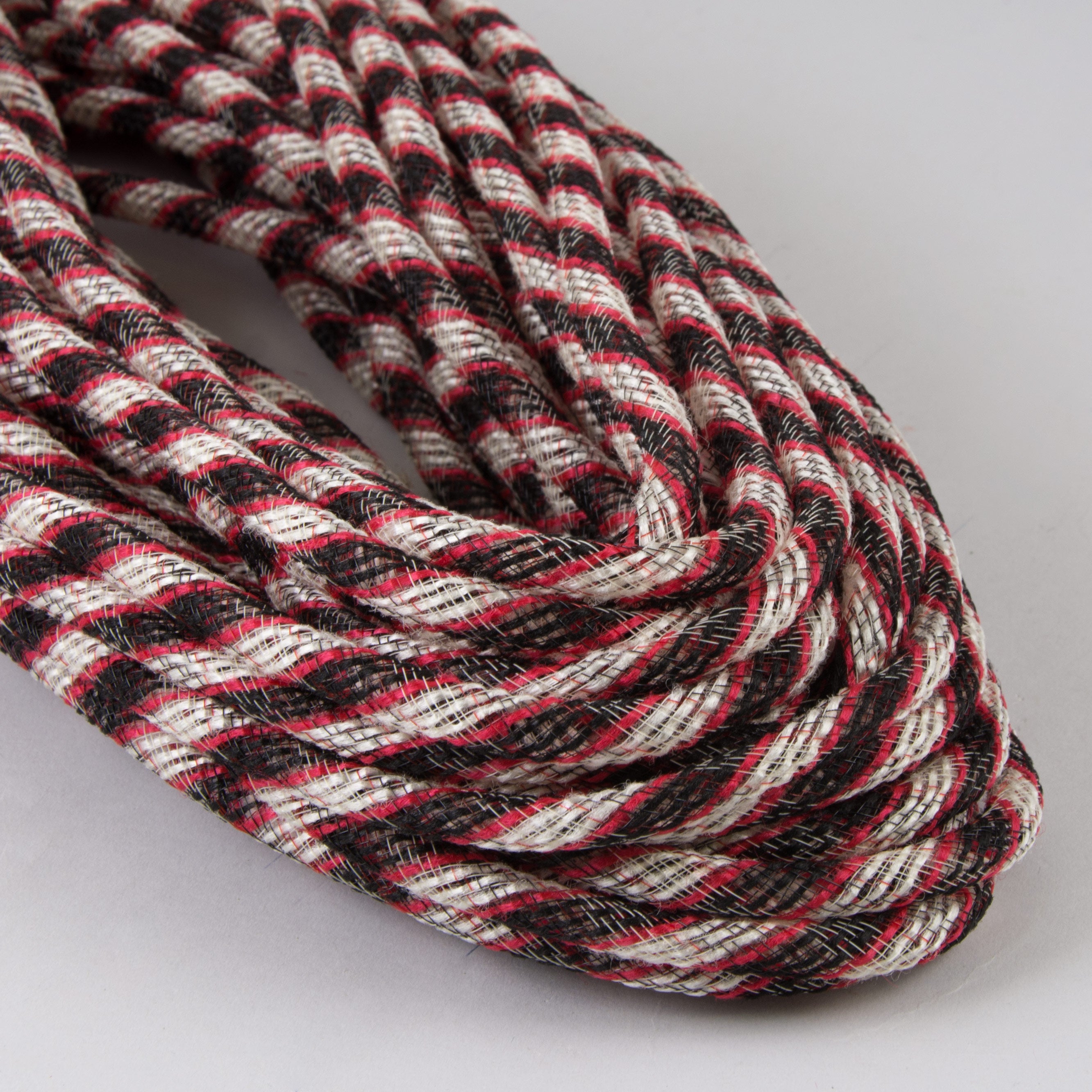 Faux Jute Deco Flex Tubing Ribbon: Red, Black & White (30 Yards)