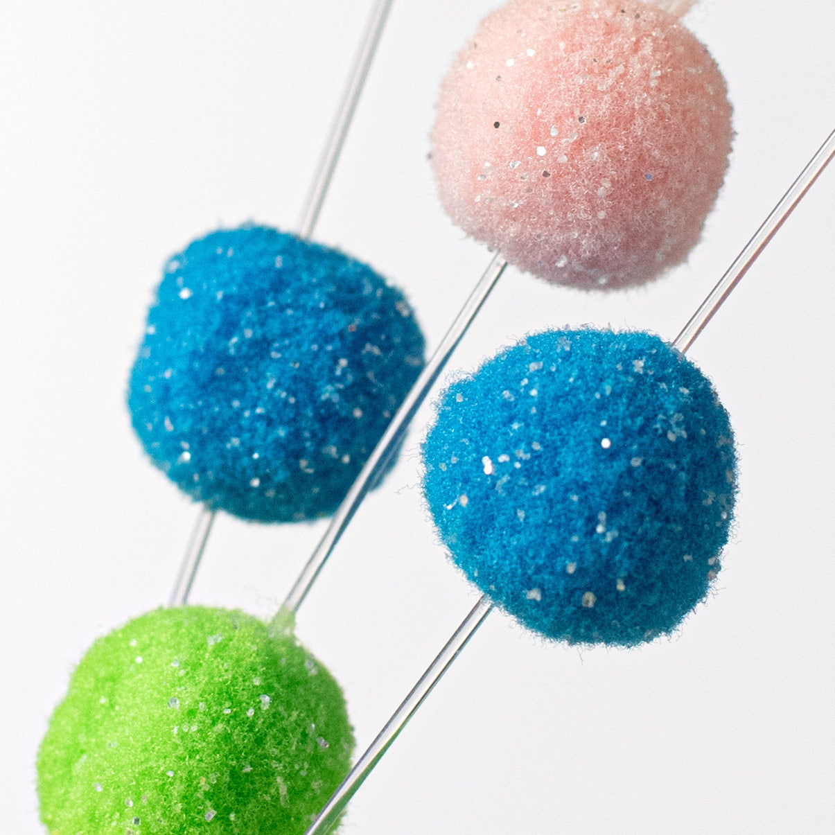 30" Felt Ball Spray: Blue, Green, Yellow, Light Pink