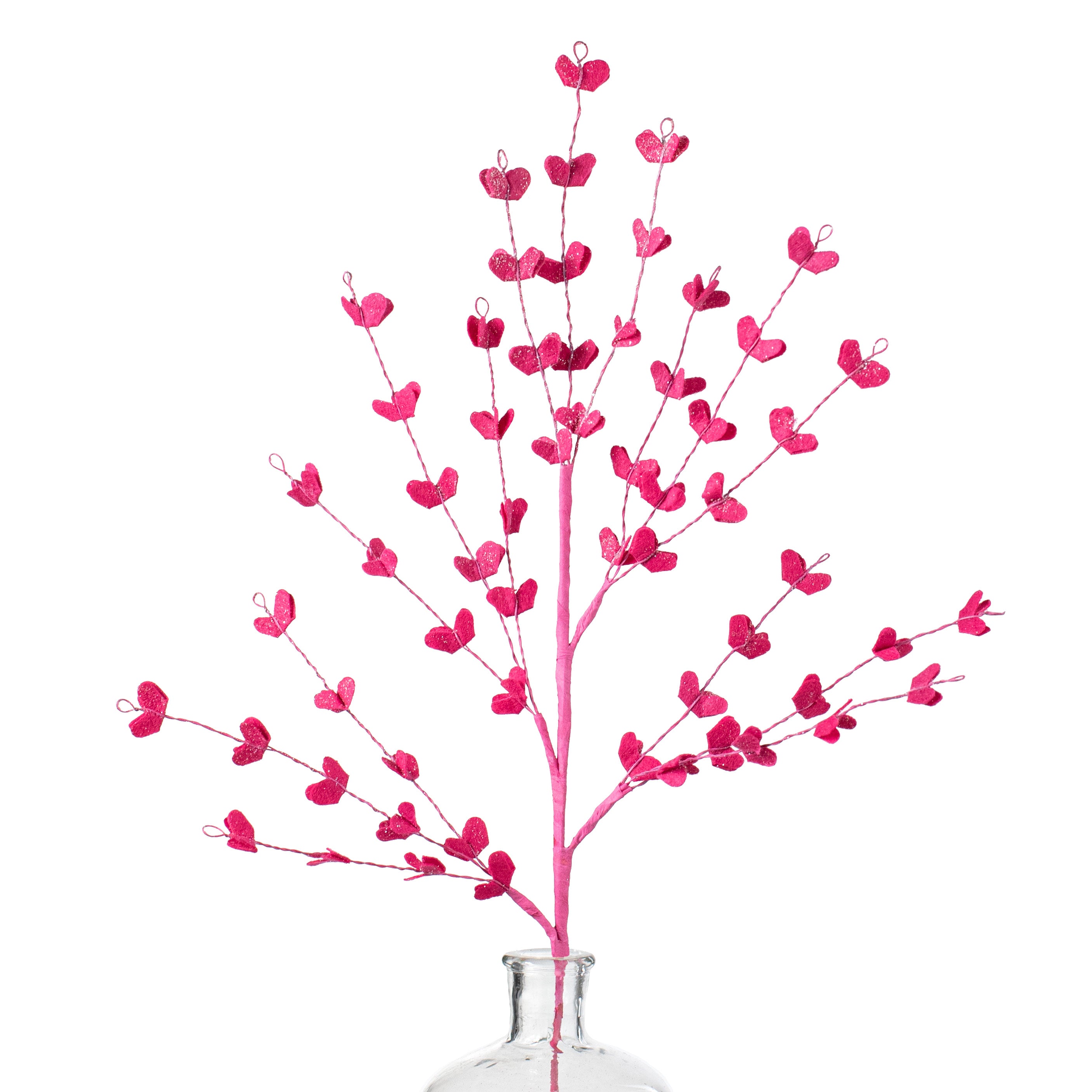 30" Felt Leaf Filler Spray: Fuchsia Pink
