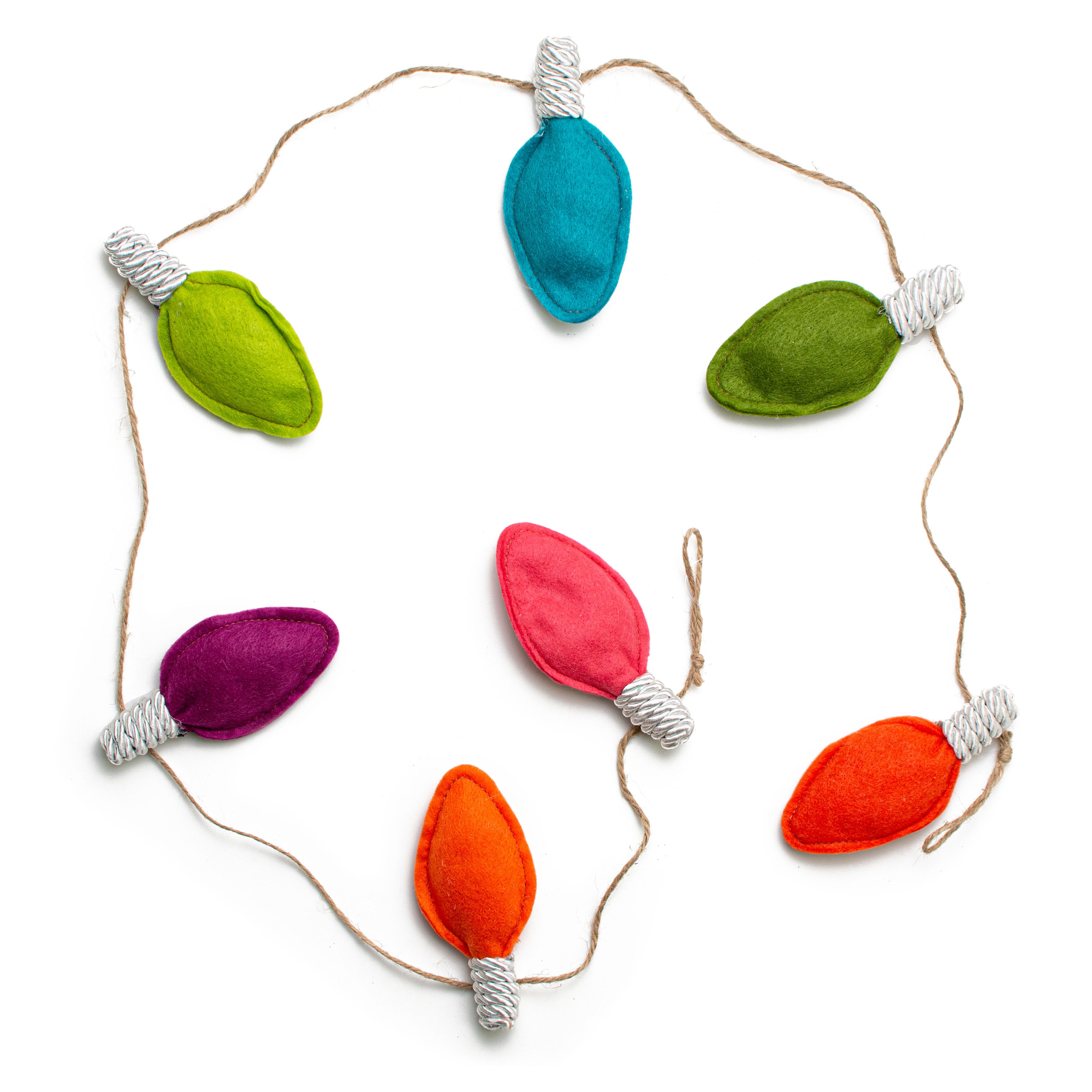 4' Felt Multicolor Light Bulbs Garland
