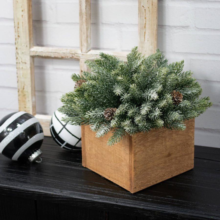 11" Flocked Spruce Fir Half Ball Sphere