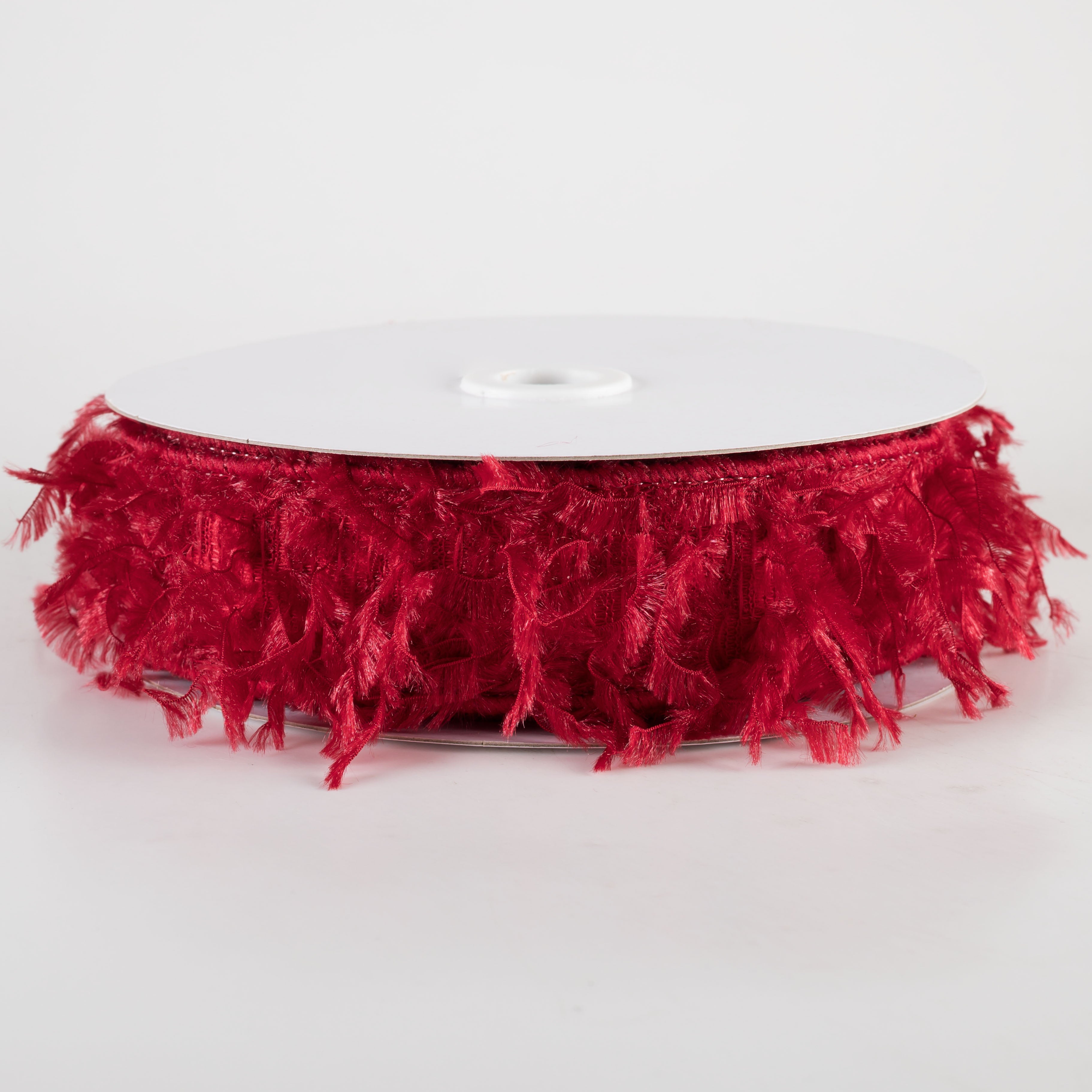 1.5" Furry Fabric Ribbon: Burgundy Brick Red (10 Yards)