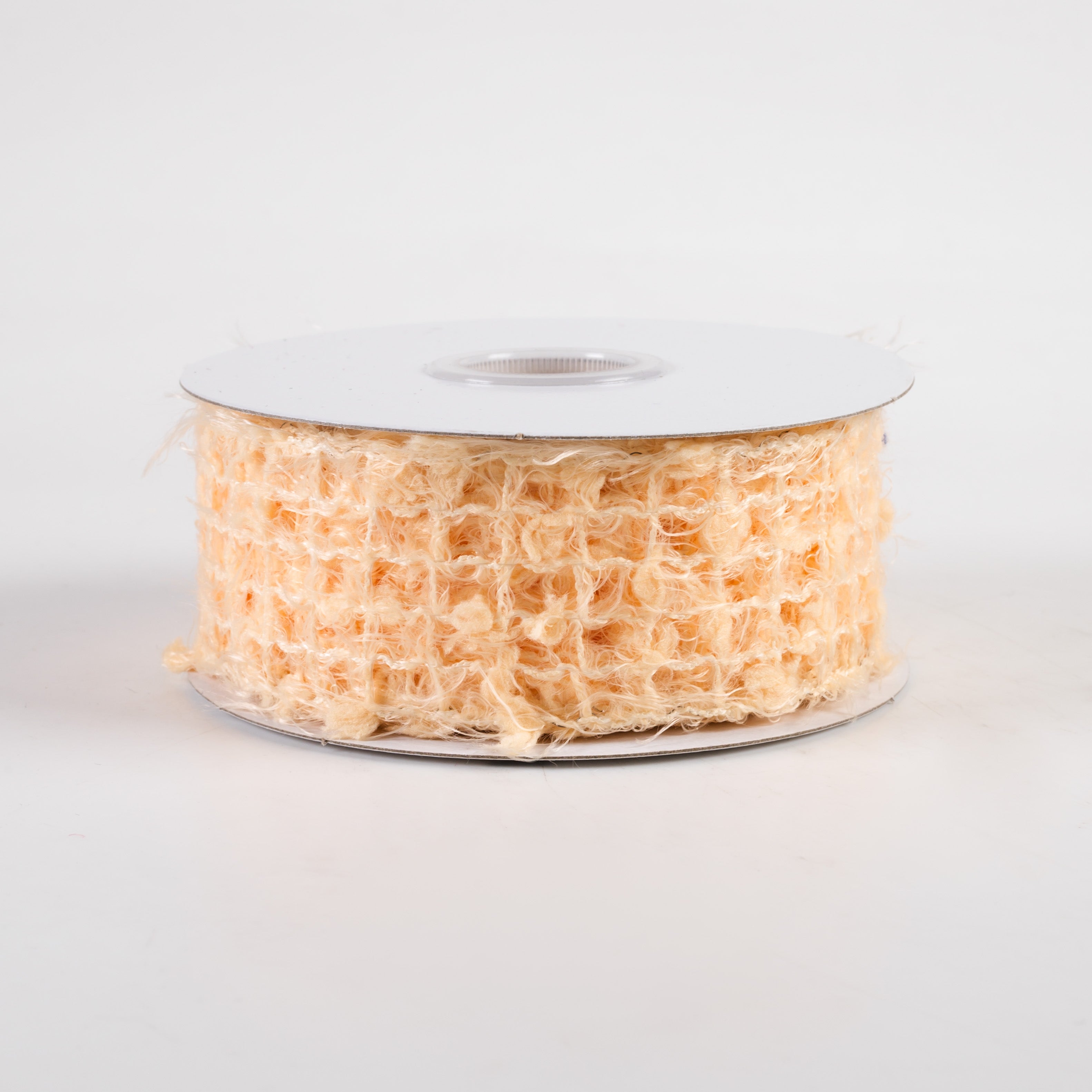 1.5" Fuzzy Open Weave Ribbon: Peach (10 Yards)