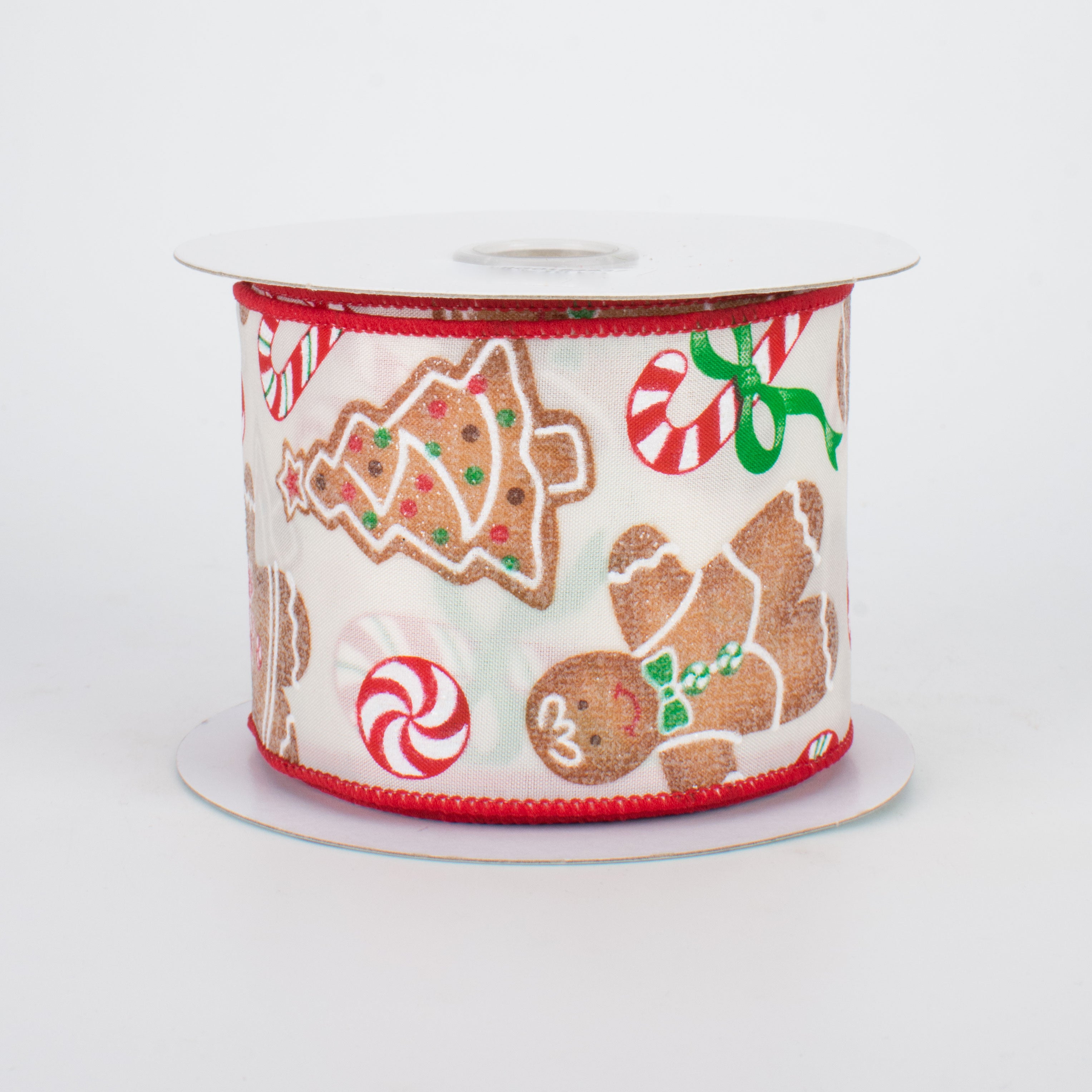2.5" Gingerbread With Candy Ribbon: Ivory (10 Yards)