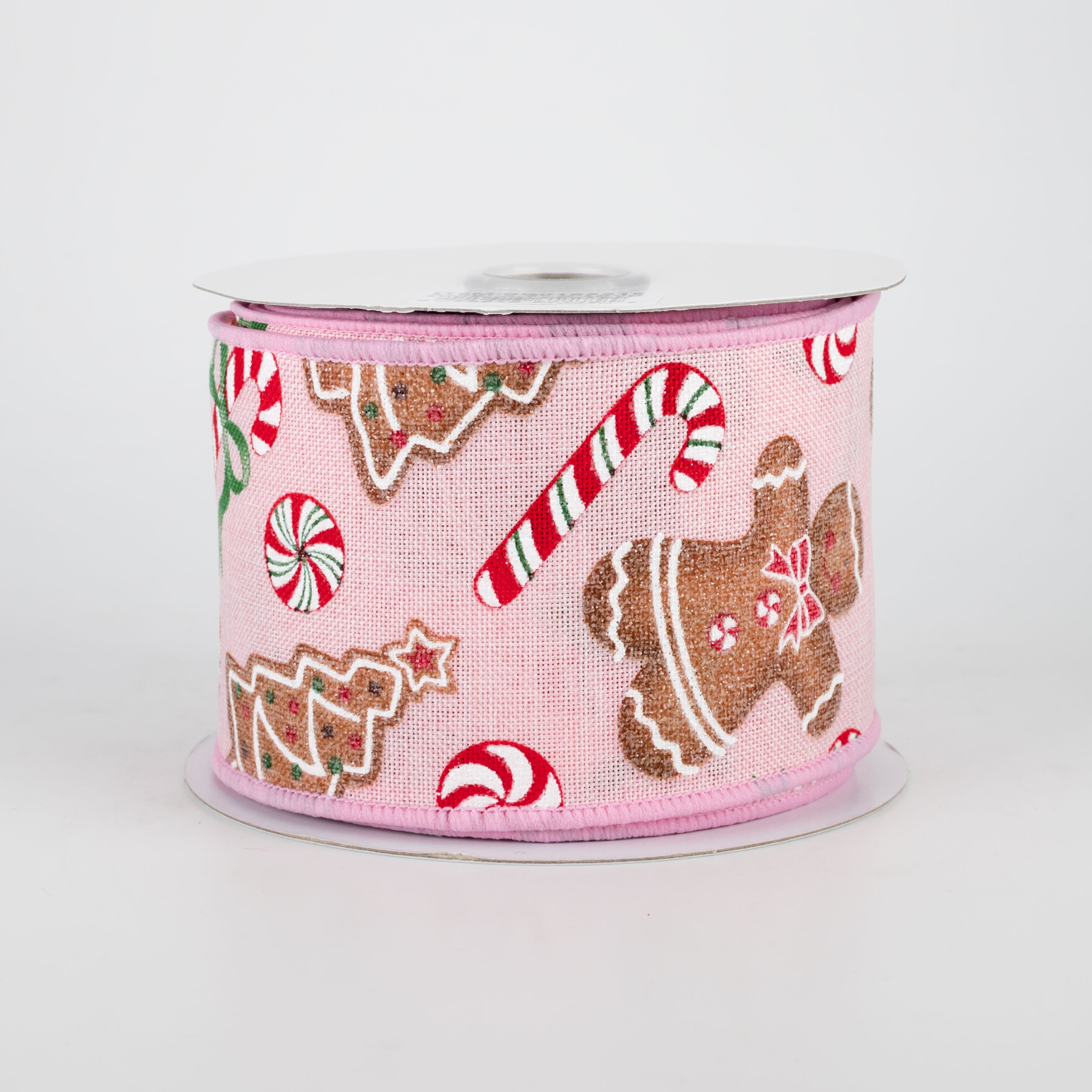 2.5" Gingerbread With Candy Ribbon: Pale Pink (10 Yards)
