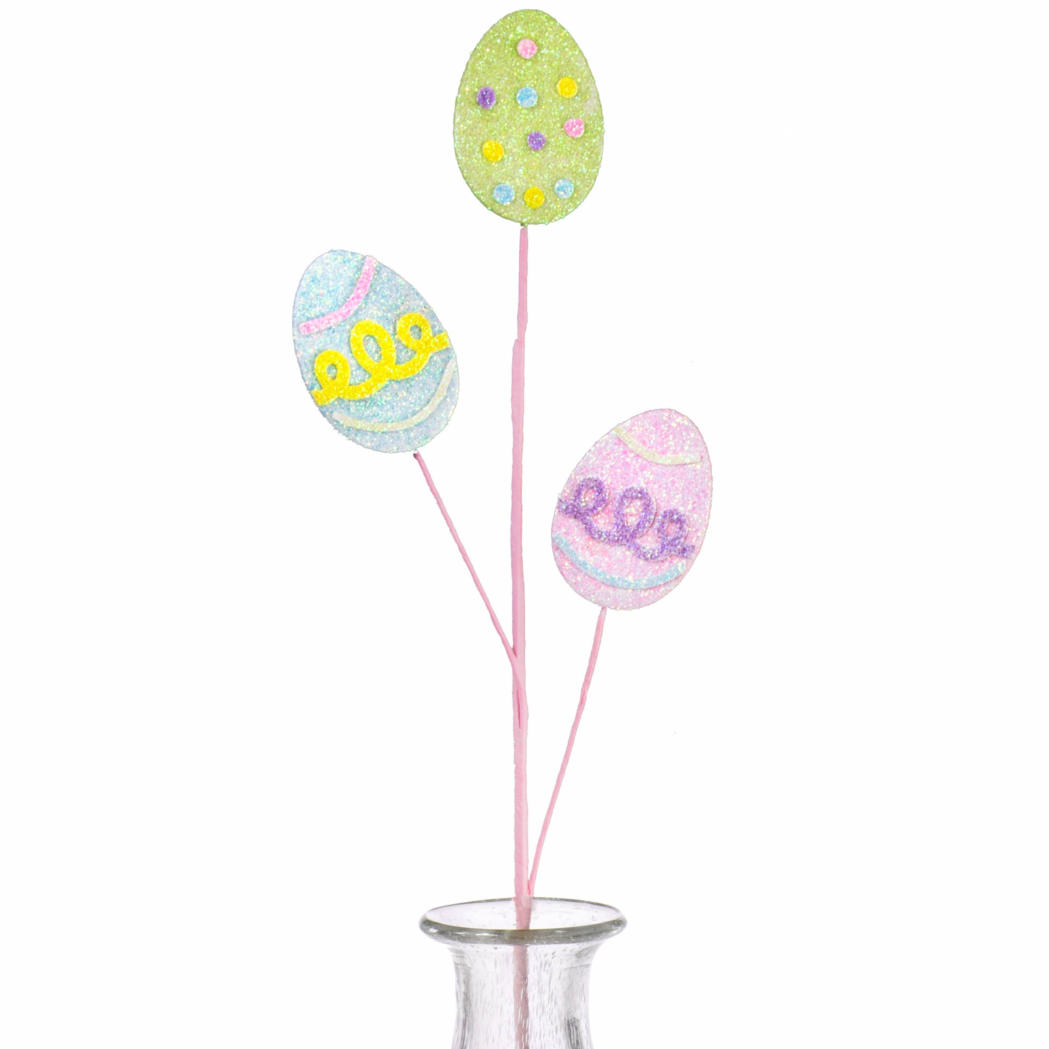 25" Glitter Foam Easter Egg Spray: Pastel