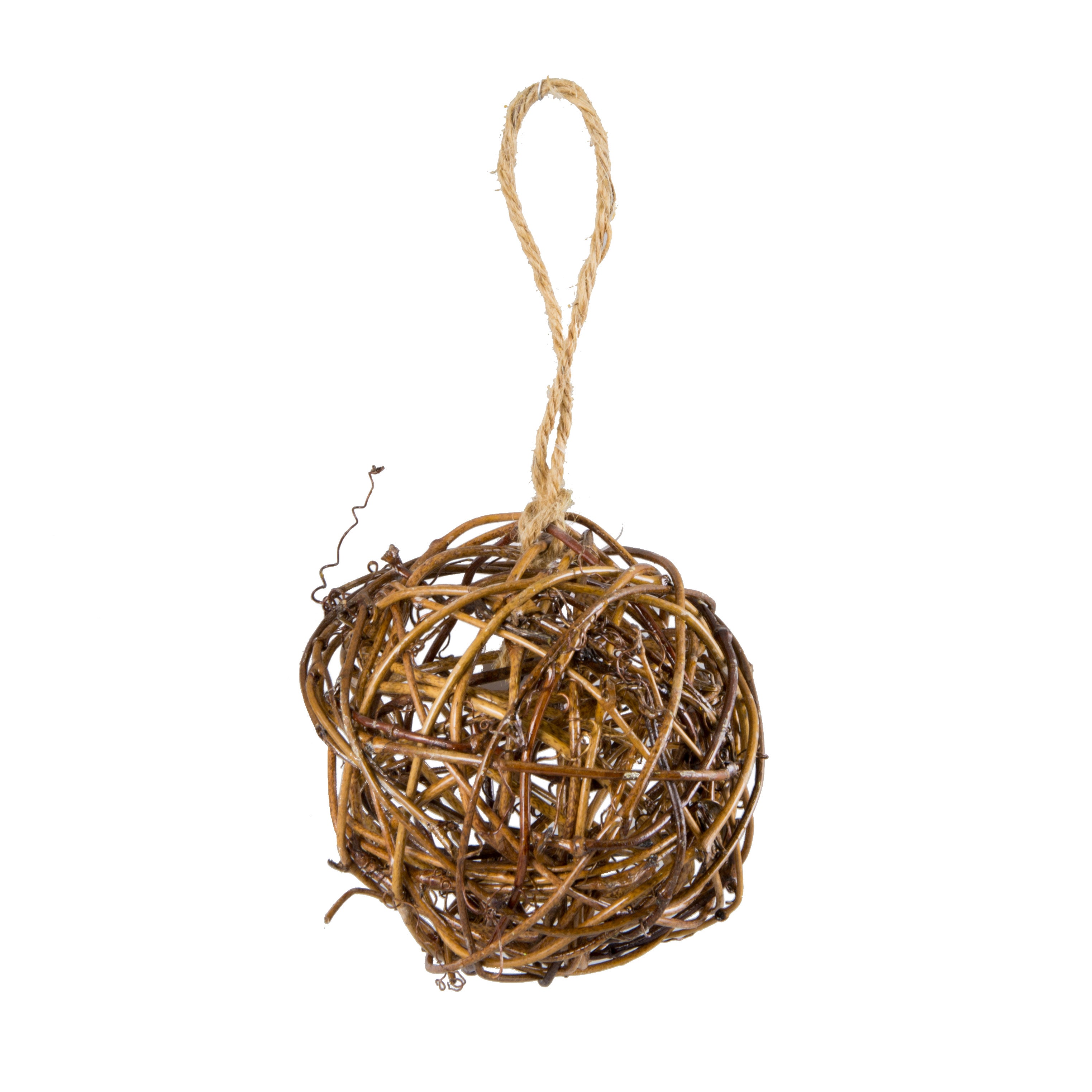 4" Grapevine Twig Ball: Natural Brown