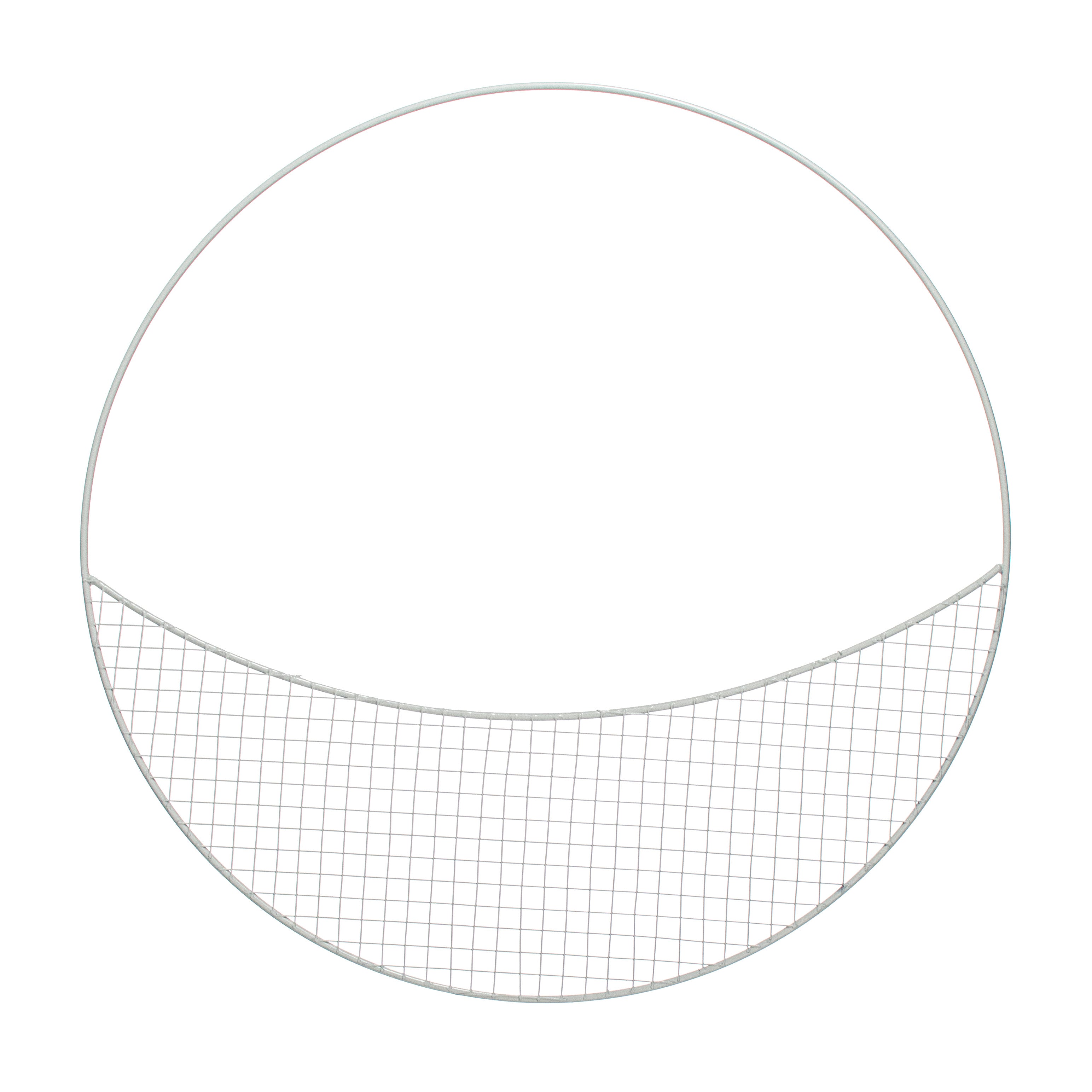 16" Half Moon Wire Mesh Wreath Form: White