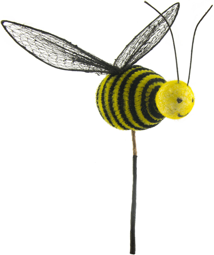 4" Honey Bee Pick: Yellow & Black
