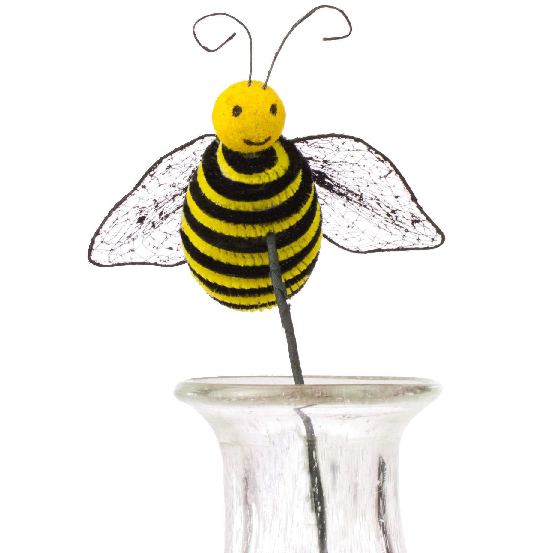 4" Honey Bee Pick: Yellow & Black