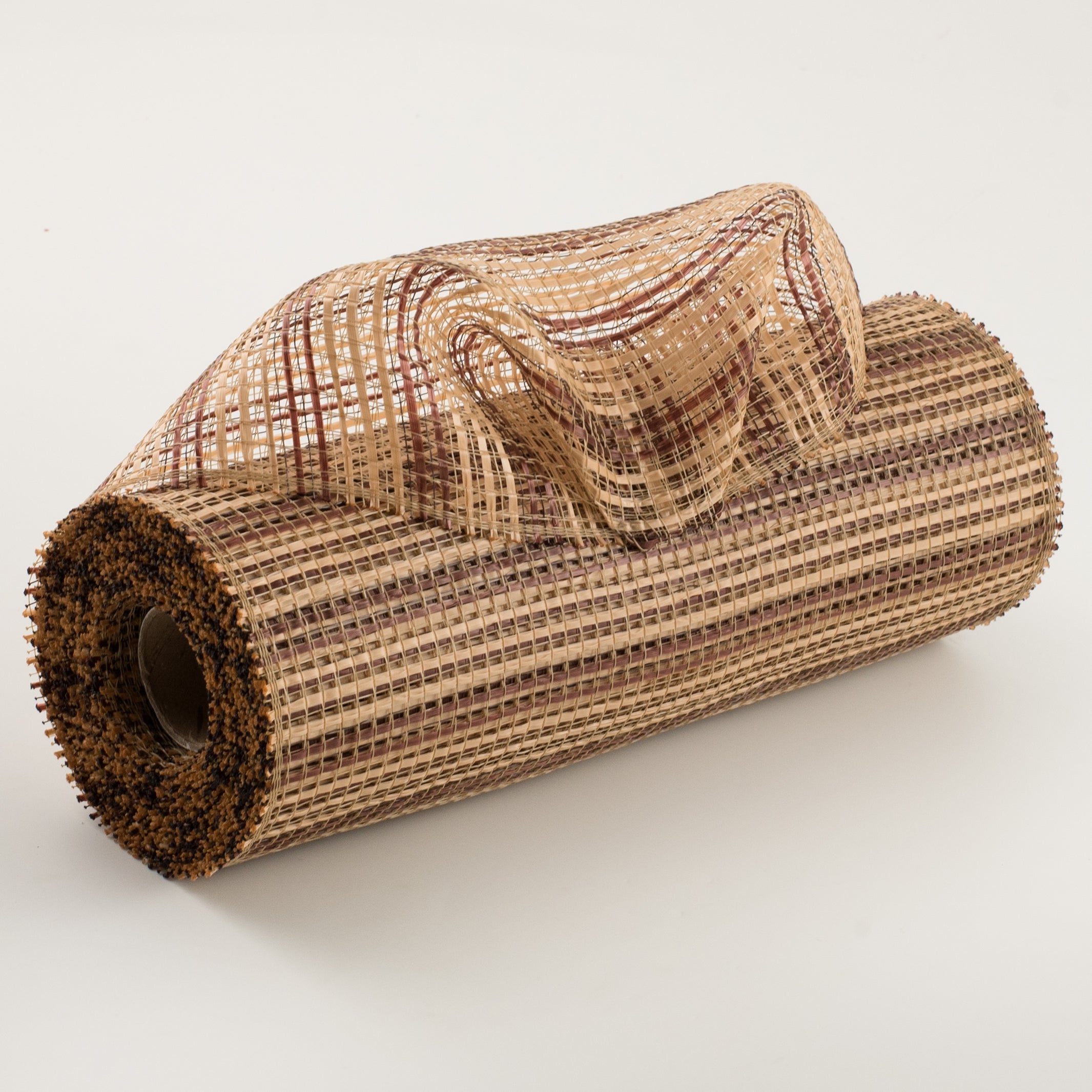 10" Horizontal Wide Strip Mesh: Natural & Dark Brown