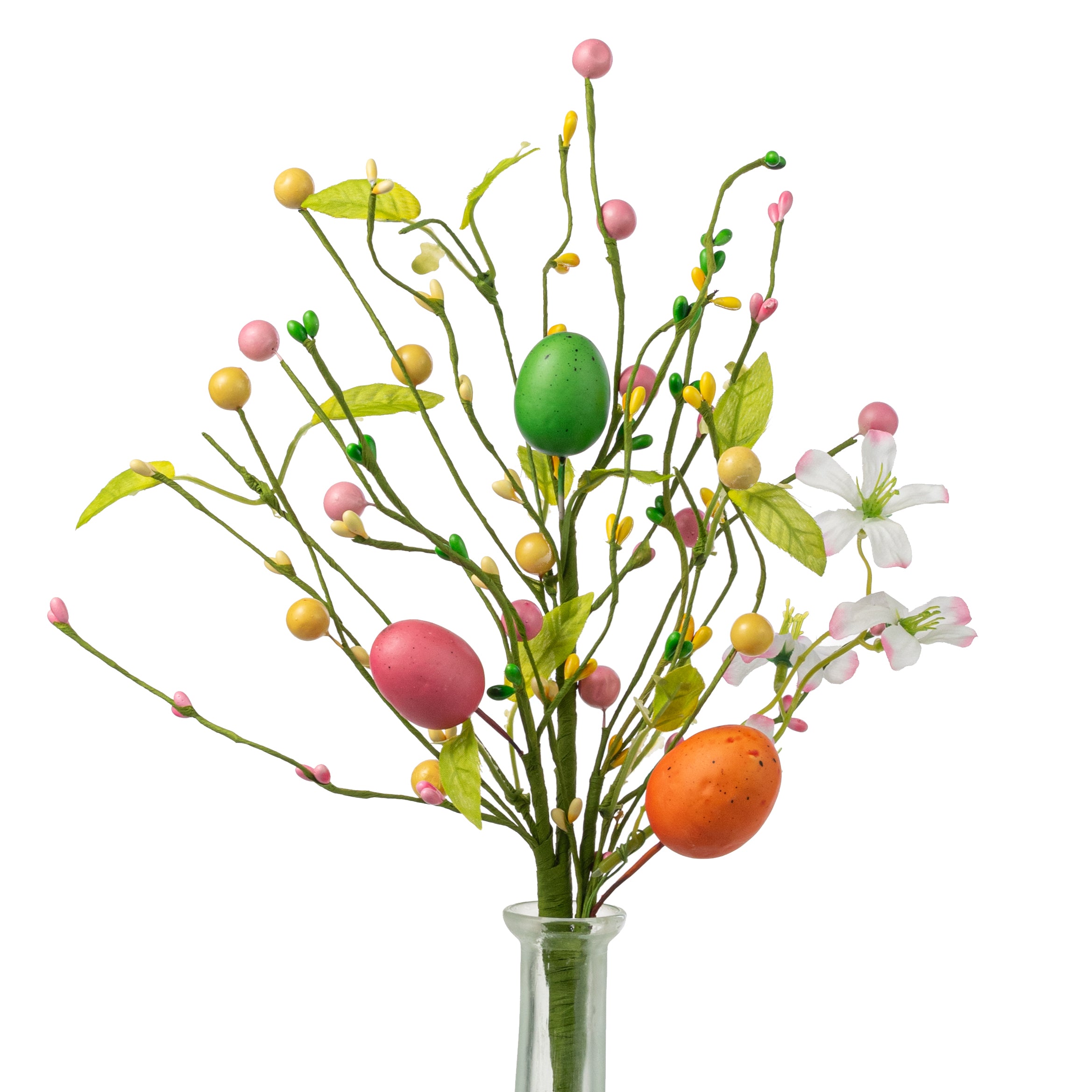 15" Speckled Easter Eggs, Pips & Leaves Pick