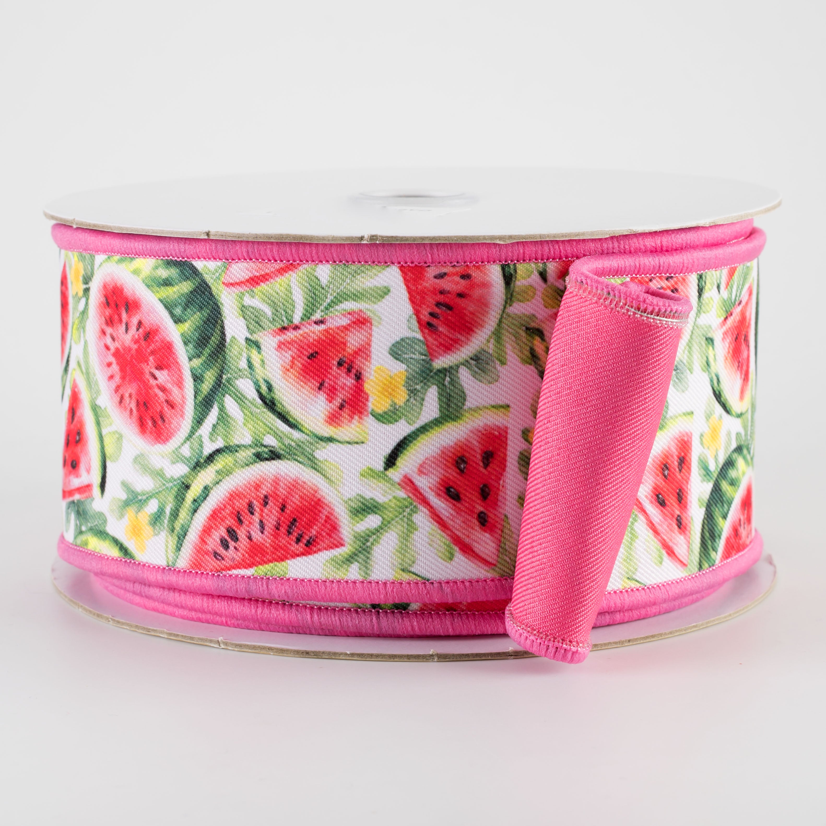 2.5" Double Sided Fused Watermelon Ribbon (10 Yards)