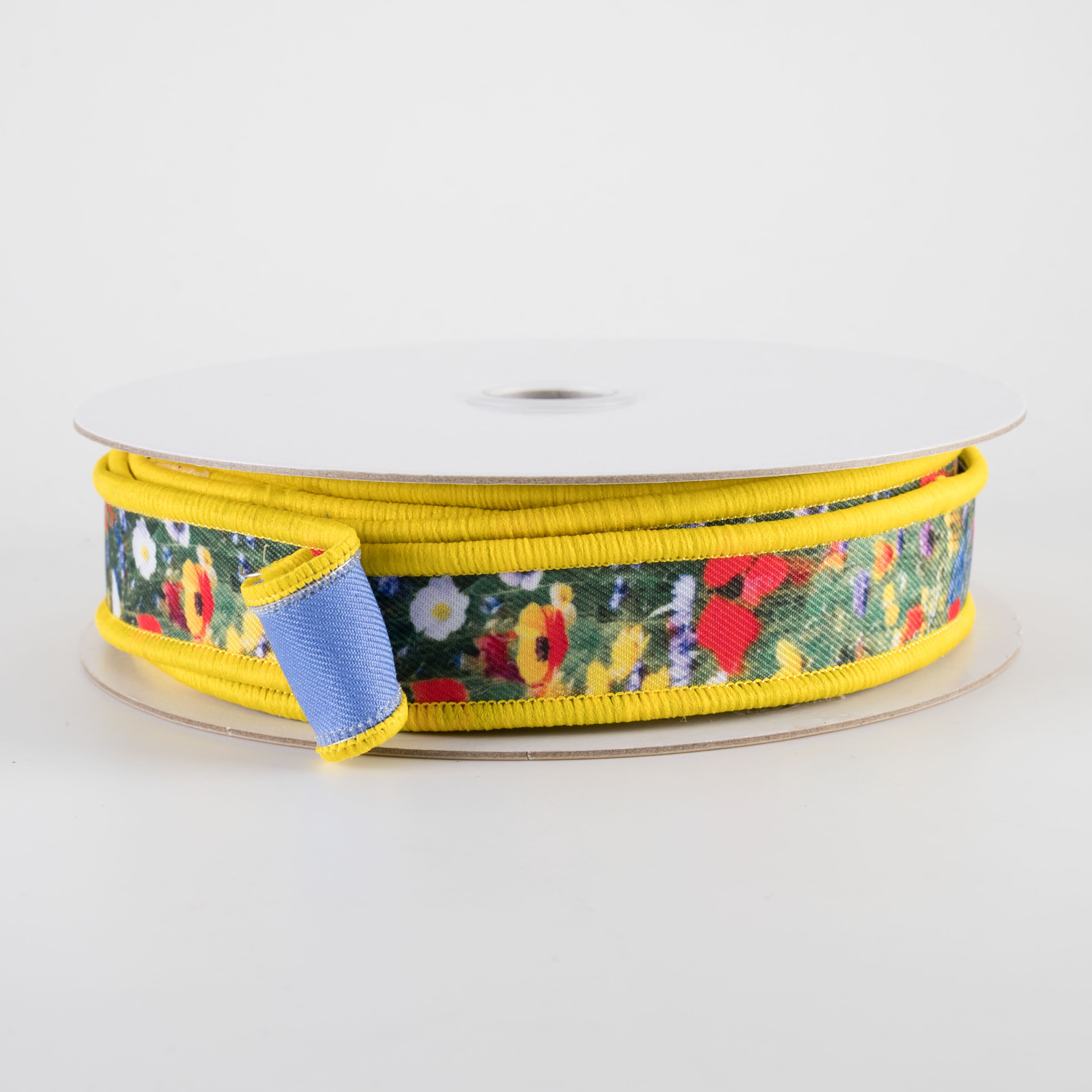 7/8" Double Sided Fused Wildflower Field Ribbon (10 Yards)