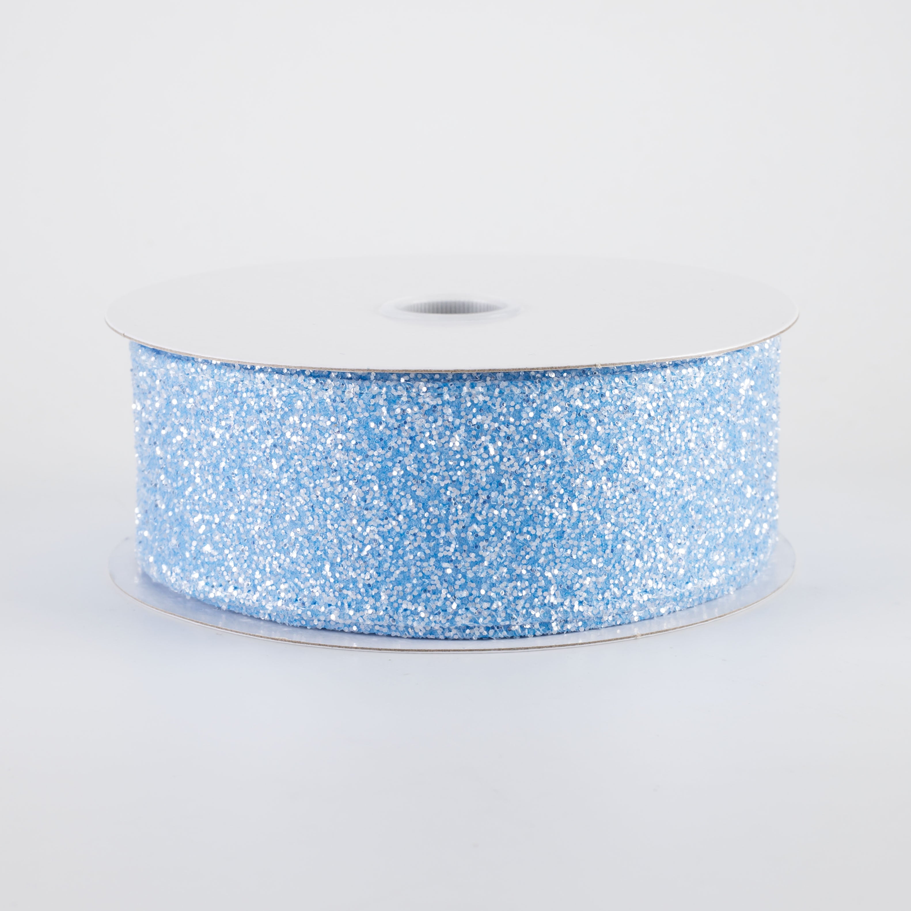 1.5" Candy Glittered Satin Ribbon: Turquoise Blue (10 Yards)