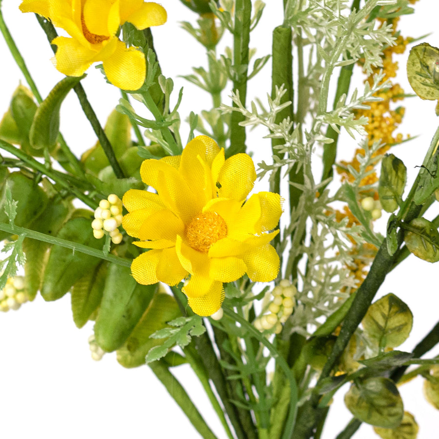 18" Fabric Wildflower Filler Pick: Yellow