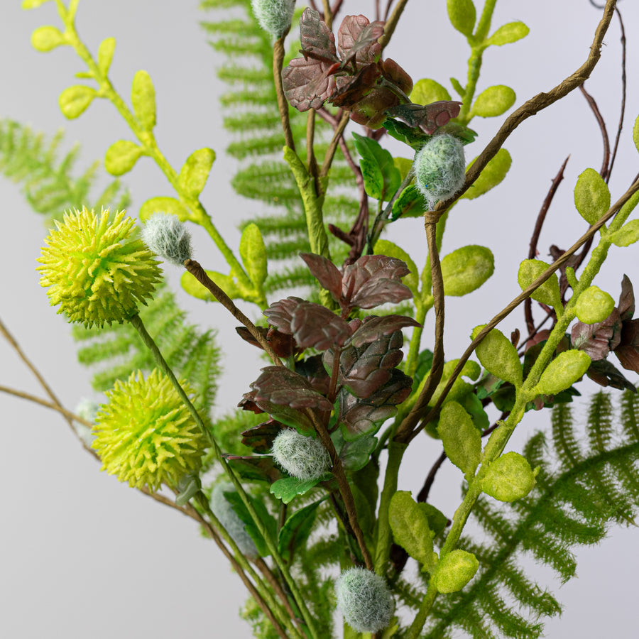 18" Pom Poms, Leaves, Ferns & Twigs Pick