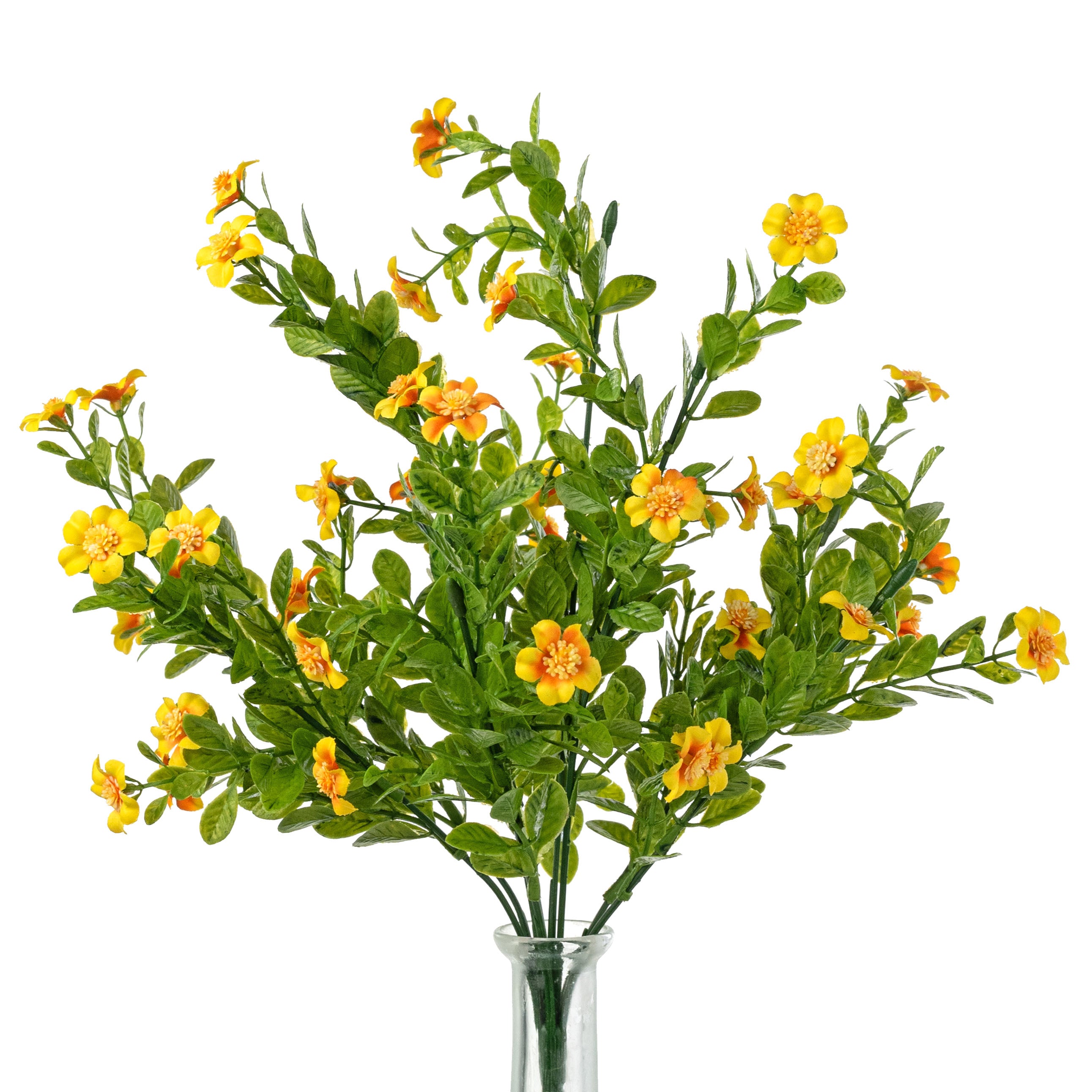 17" Small Flower Filler Bush: Yellow