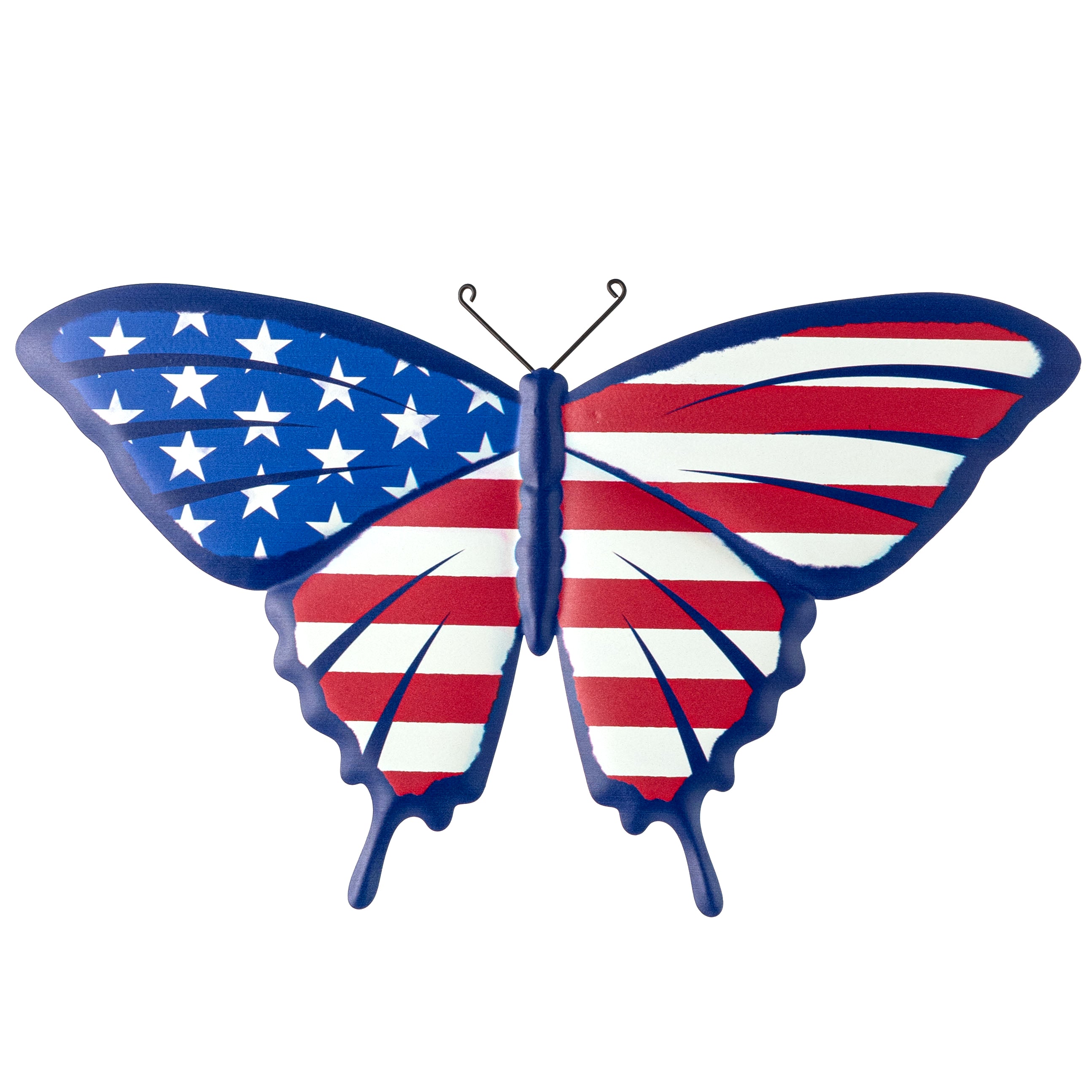 13" Metal Embossed Swallowtail Butterfly Sign: Patriotic