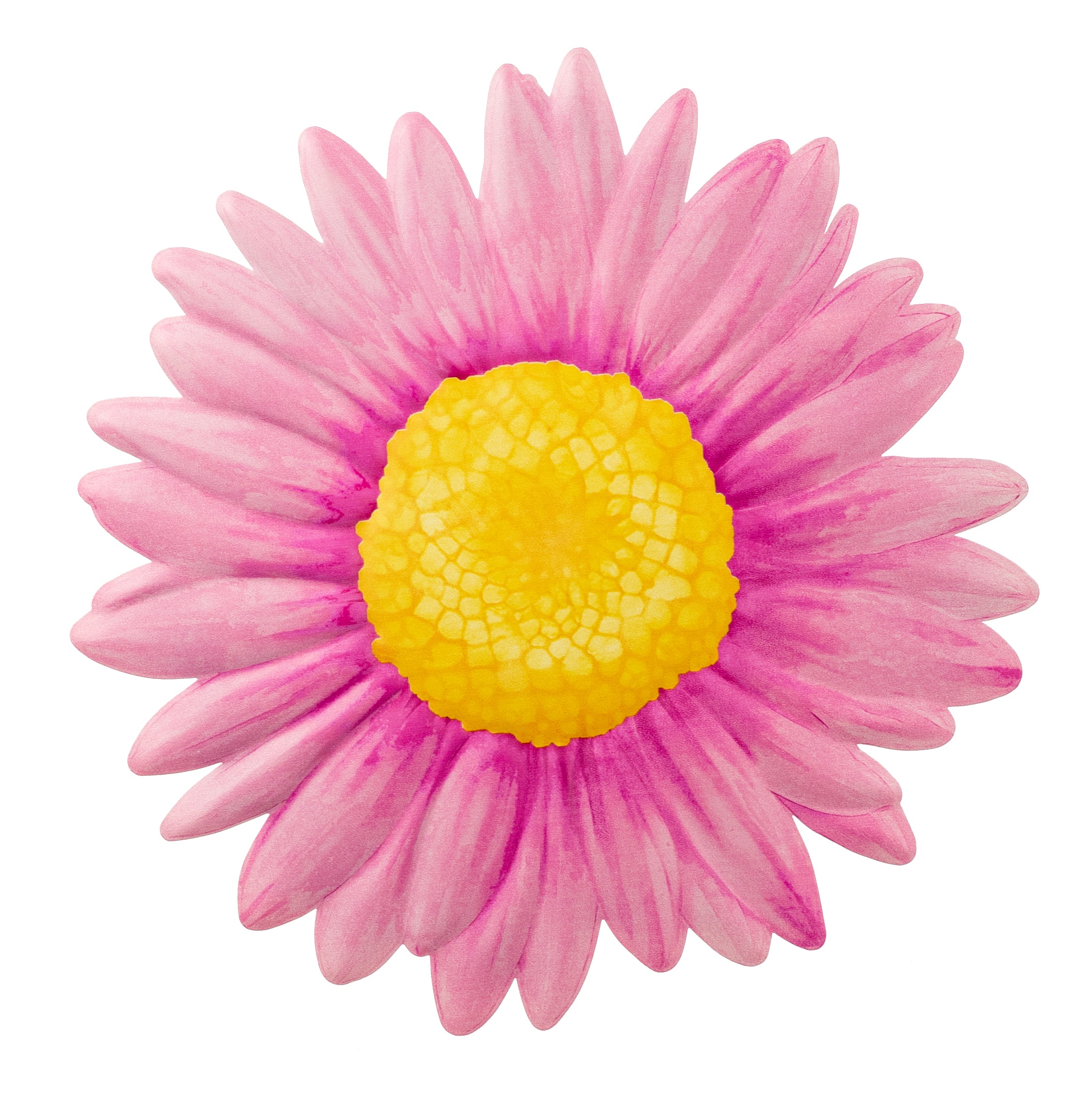12" Embossed Metal Sign: Fuchsia Pink Daisy