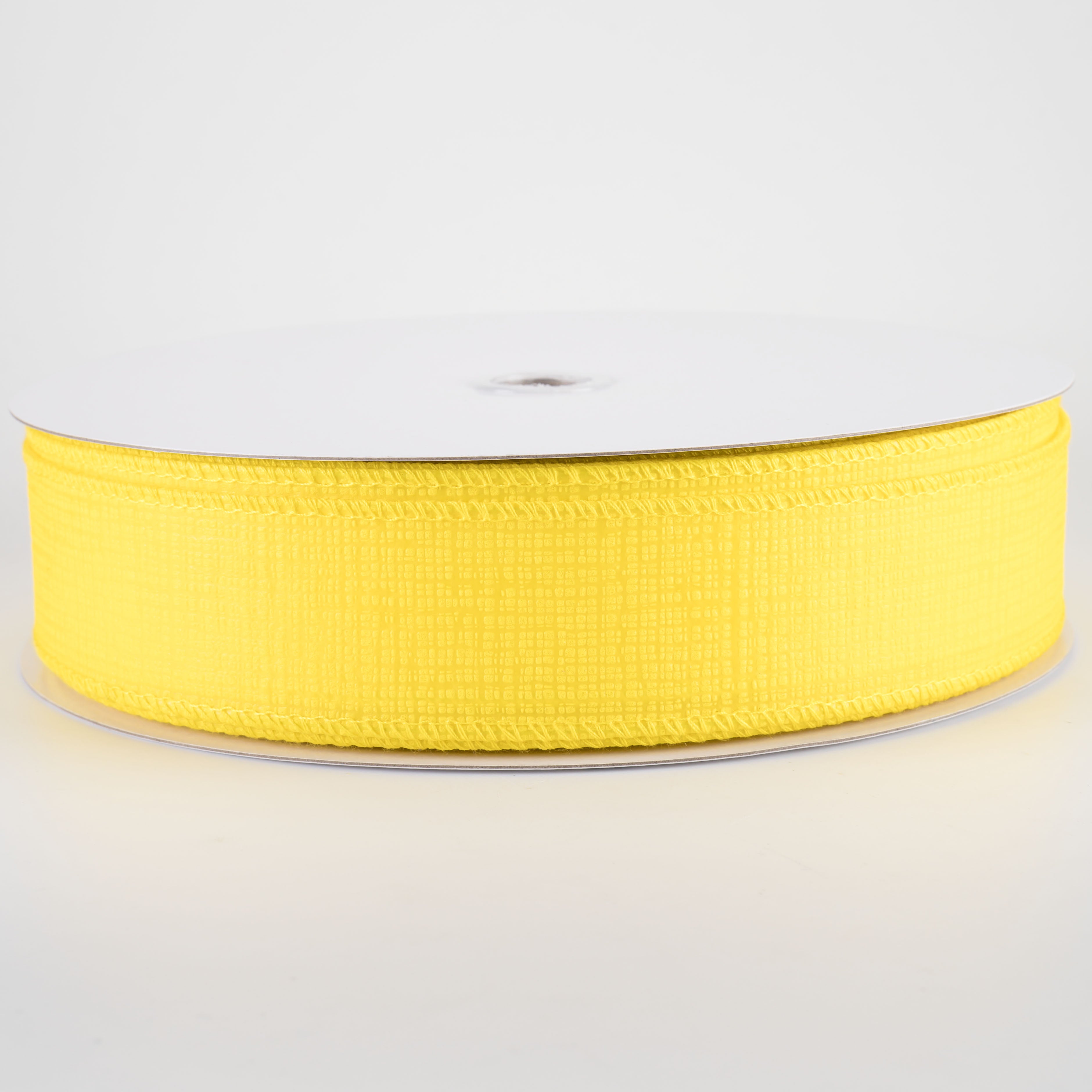 1.5" Embossed Crosshatch Breeze Ribbon: Yellow (50 Yards)