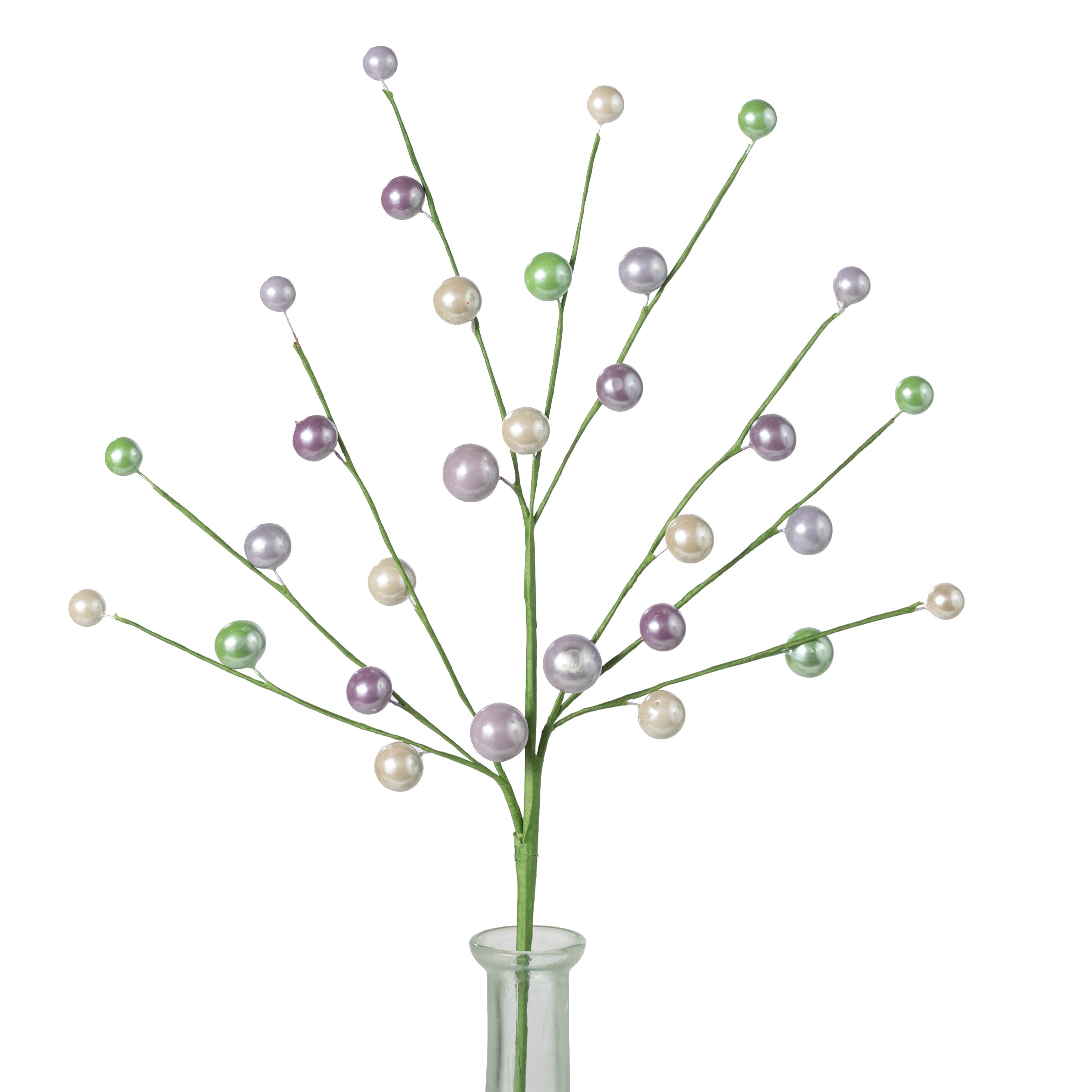 18" Pearl Berry Spray: Mint, Lavender & Cream