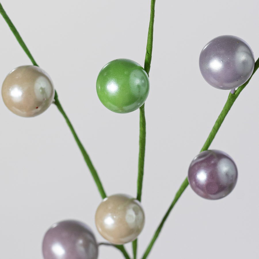 18" Pearl Berry Spray: Mint, Lavender & Cream