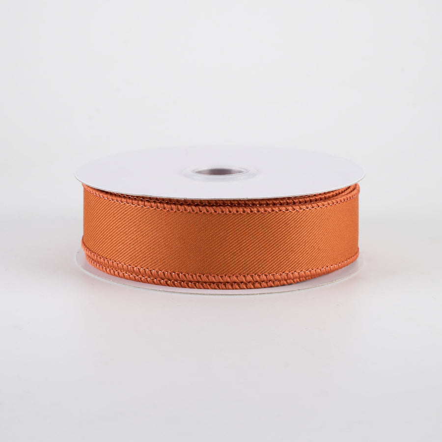 7/8" Diagonal Weave Ribbon: Autumn Orange (10 Yards)