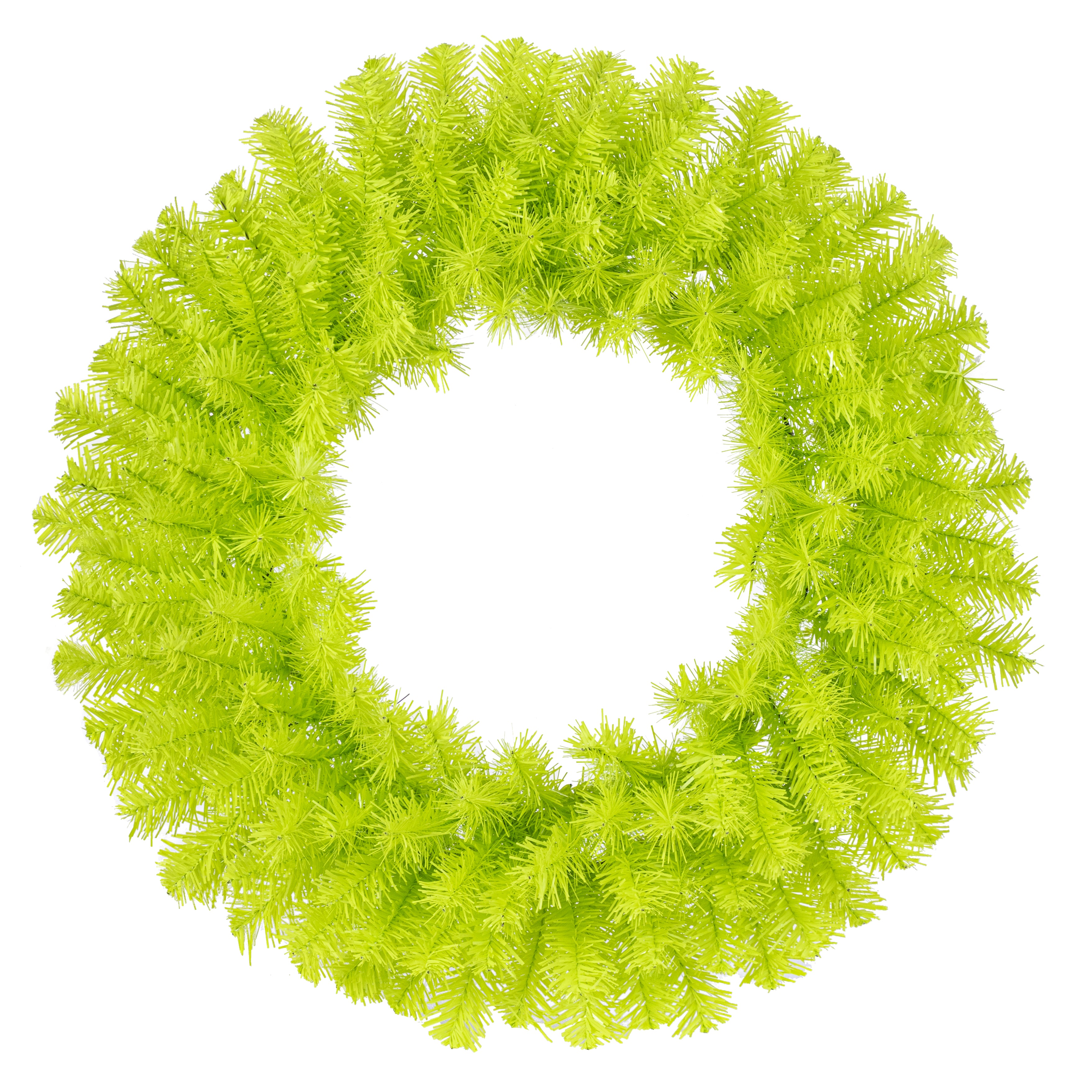 24" Pine PVC Wreath: Lime Green (180 Tips)