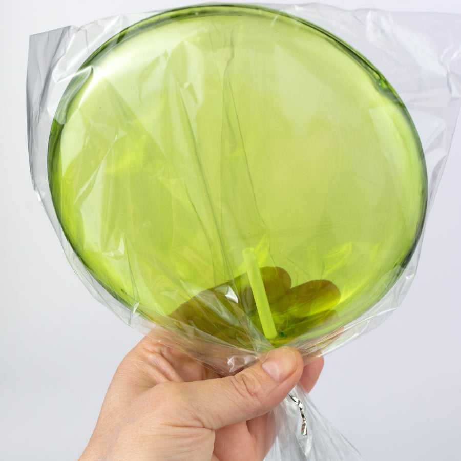 6" x 14" Candy Lollipop Stick: Clear Lime Green