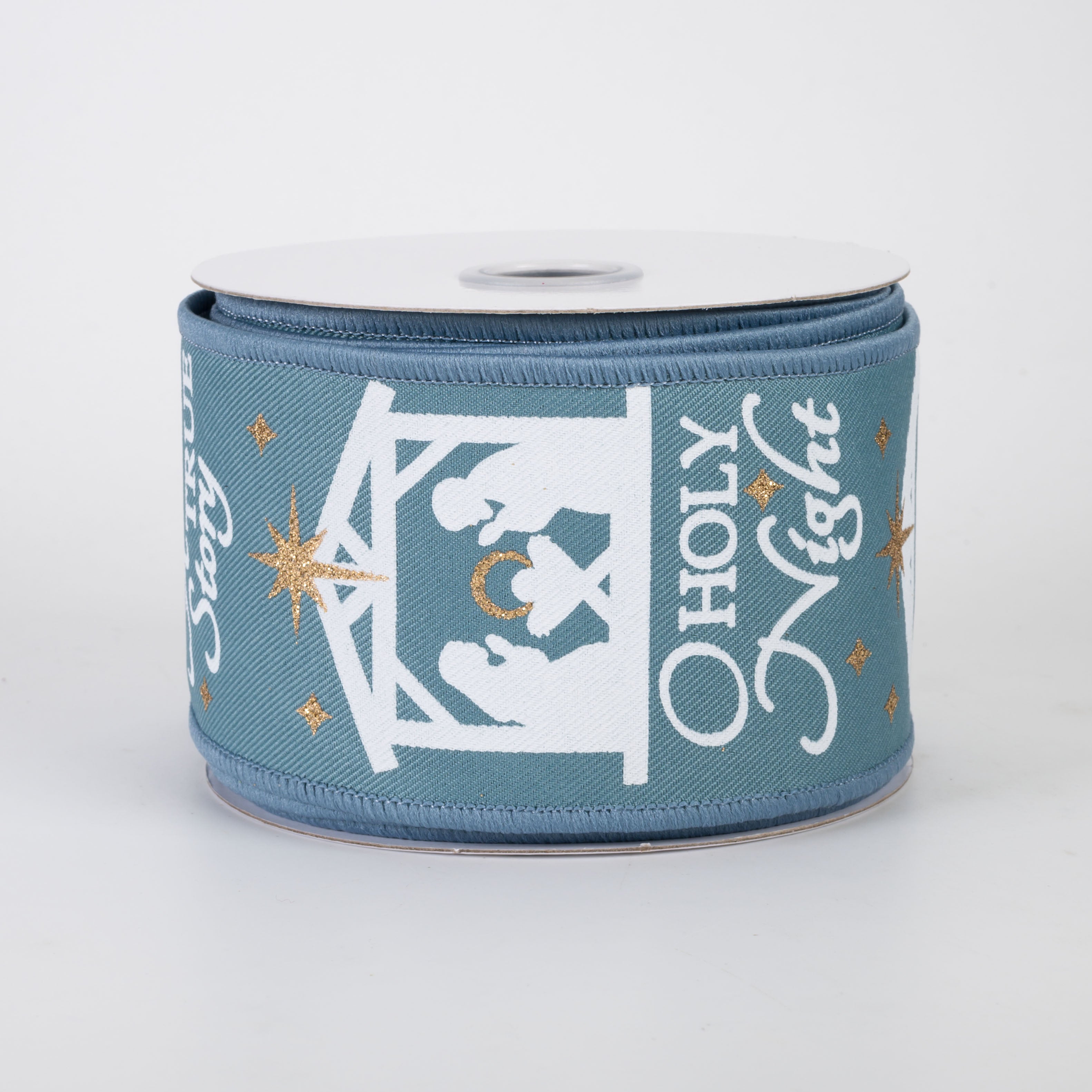 2.5" Nativity Scene Ribbon: Smoke Blue (10 Yards)