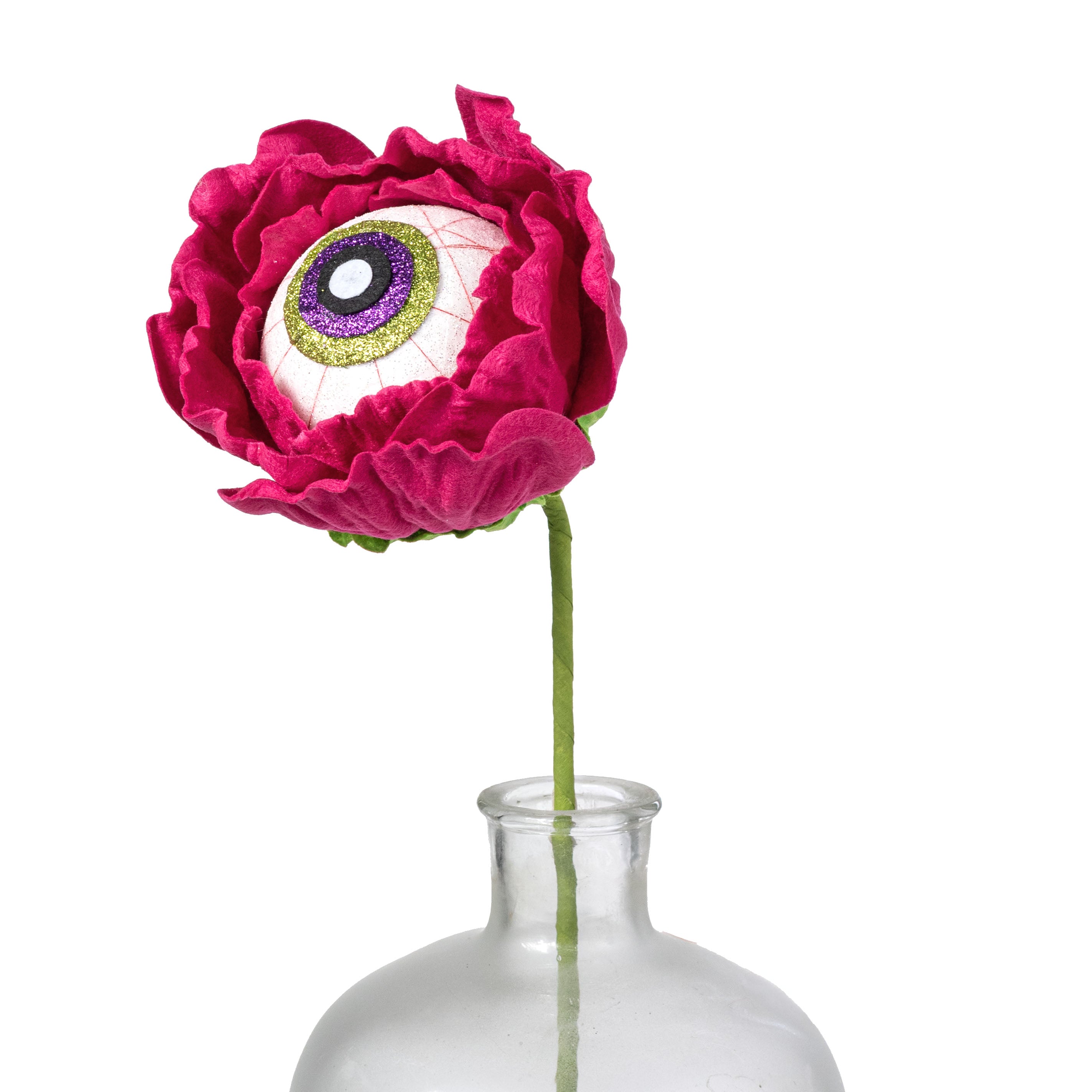 21" Eyeball Flower Stem: Fuchsia Pink