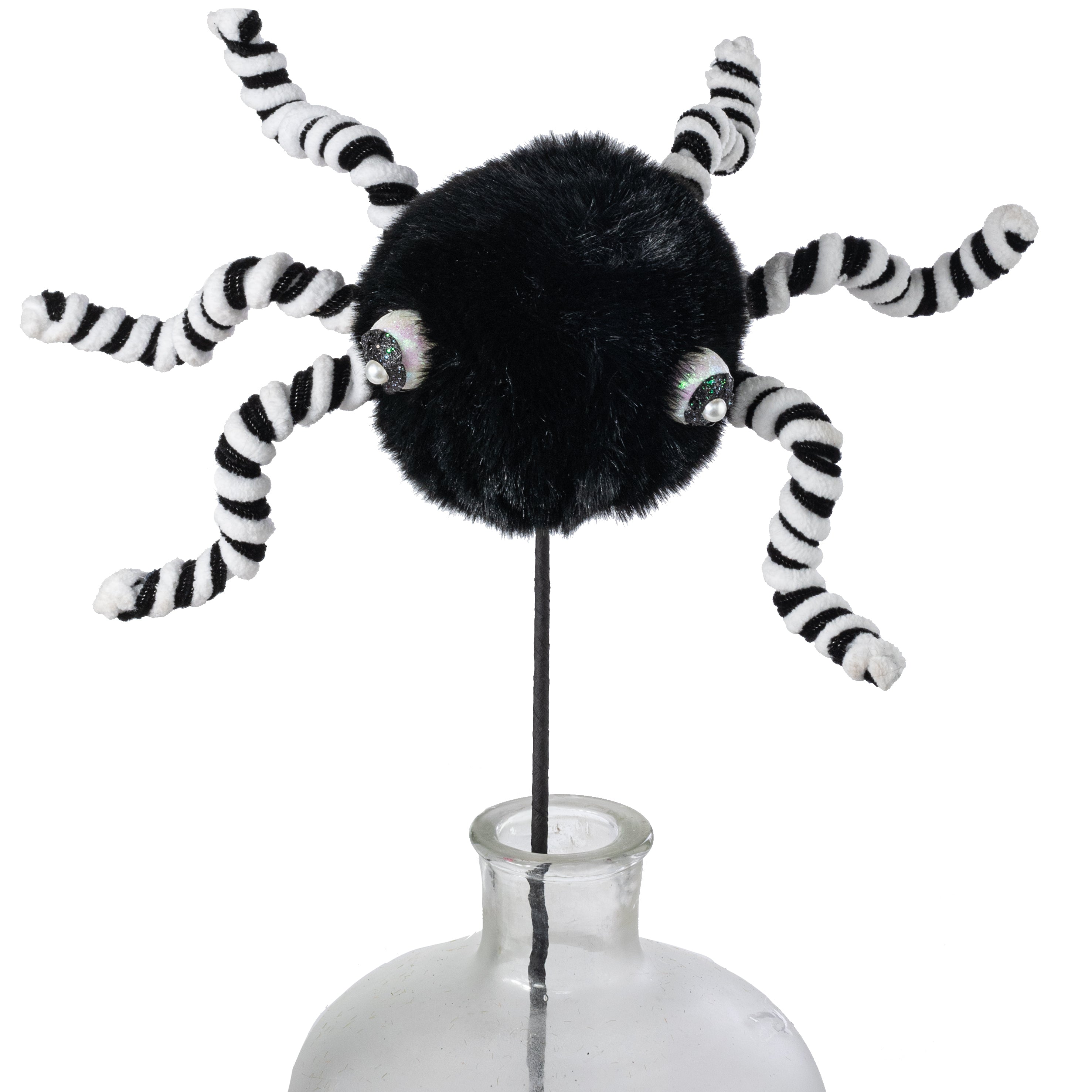 20" Furry Spider Pick: Black & White