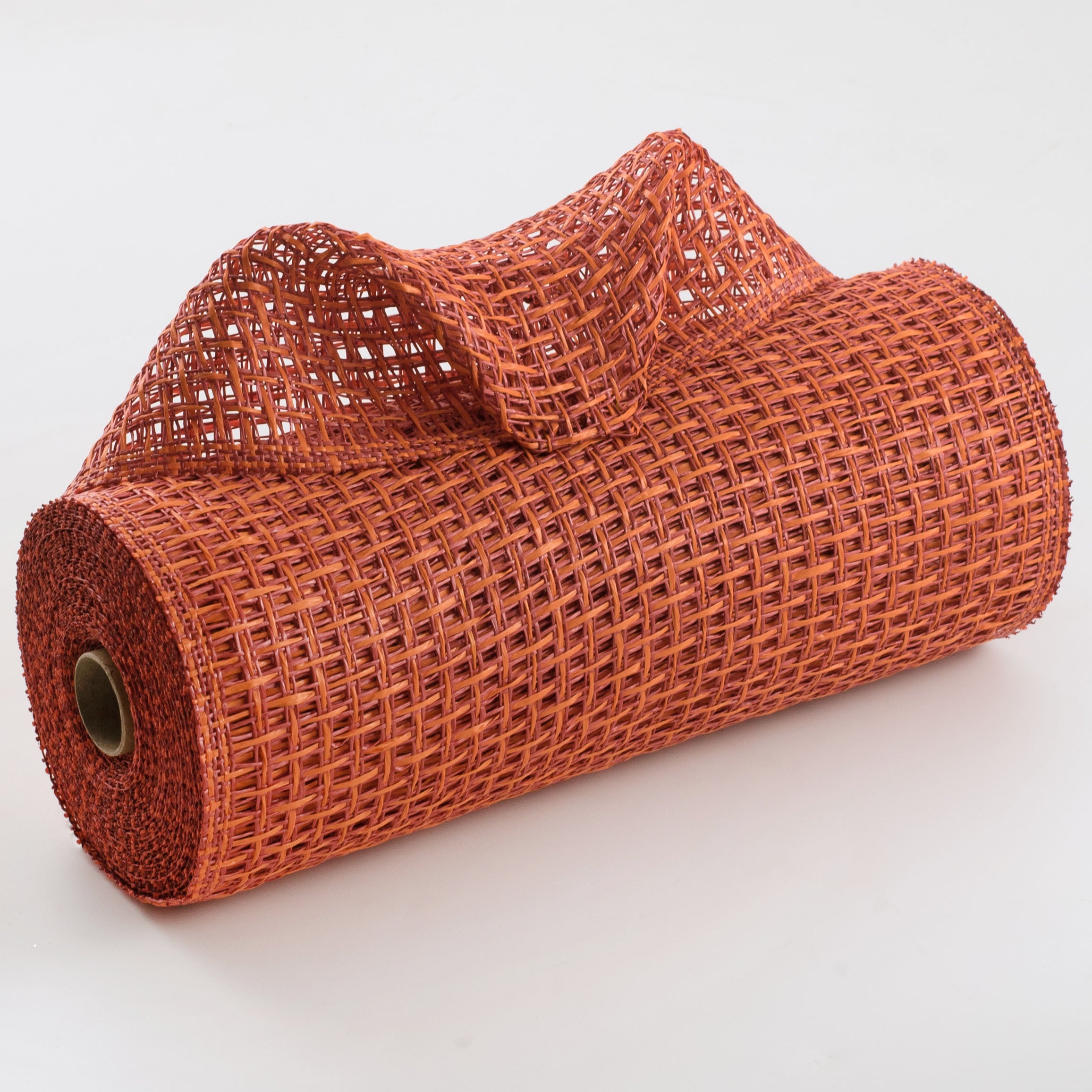 10" Textured Weave Poly Burlap Mesh: Rust & Orange
