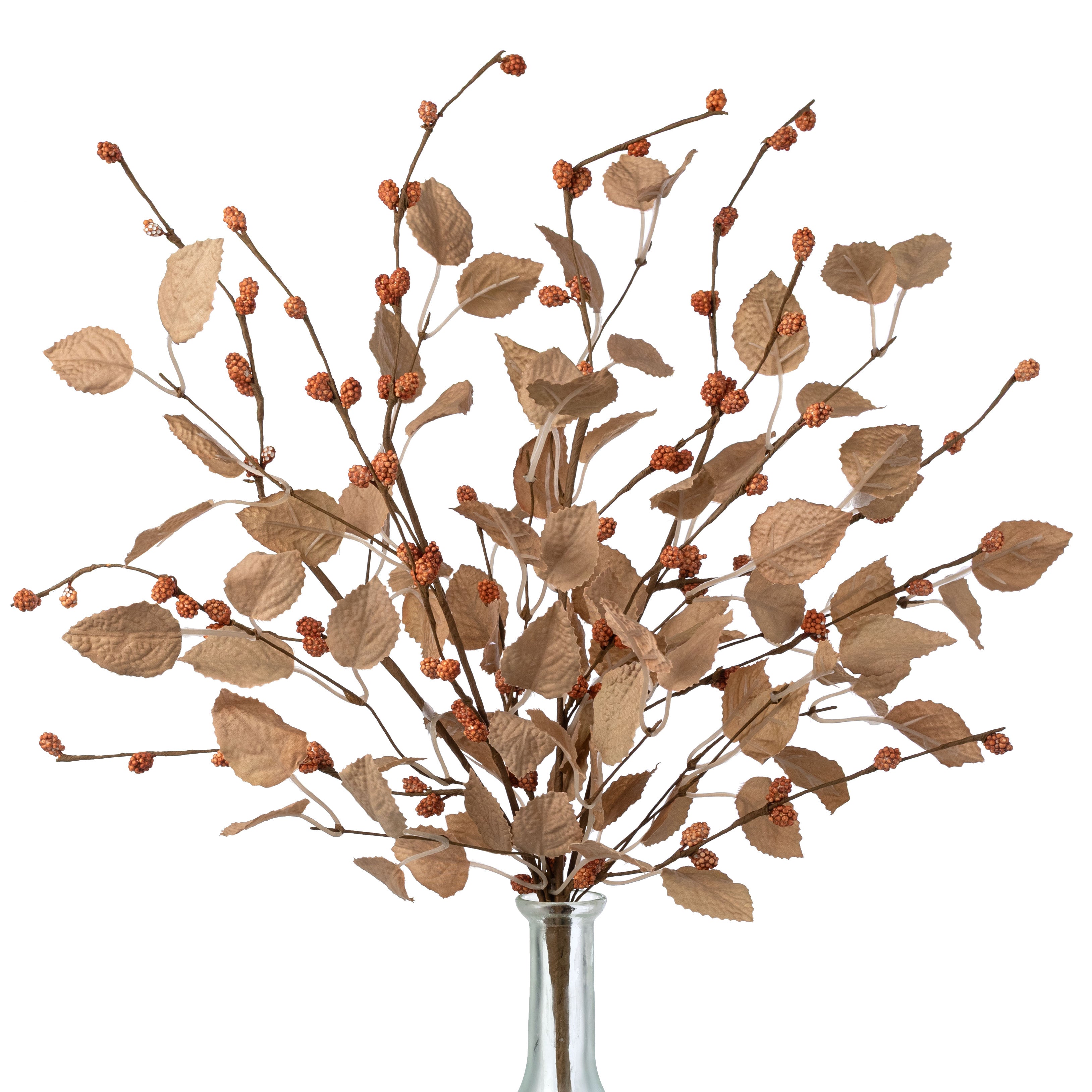 20" Fall Birch Leaves & Berries Spray