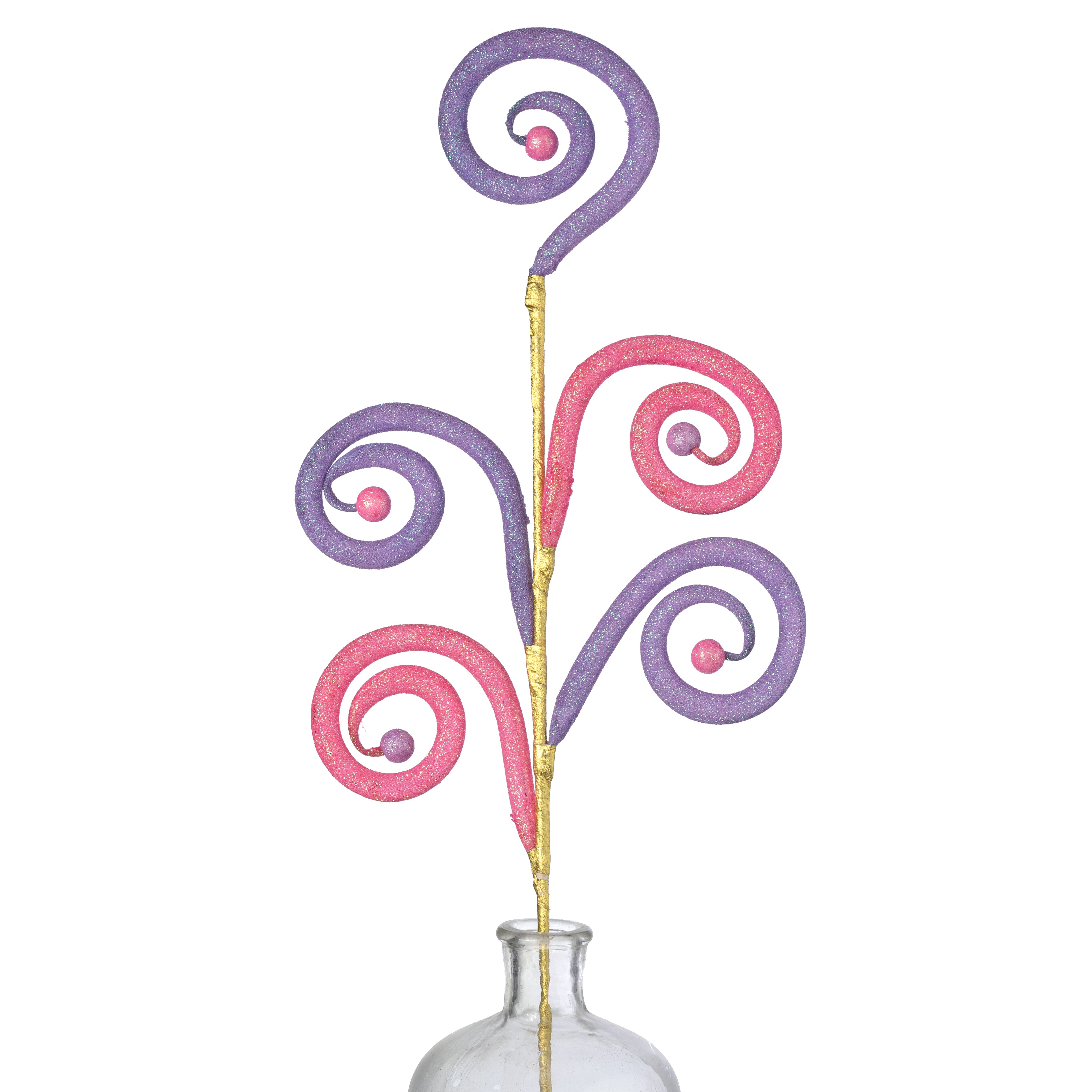 28" Spiral Curly Spray: Pink & Lavender