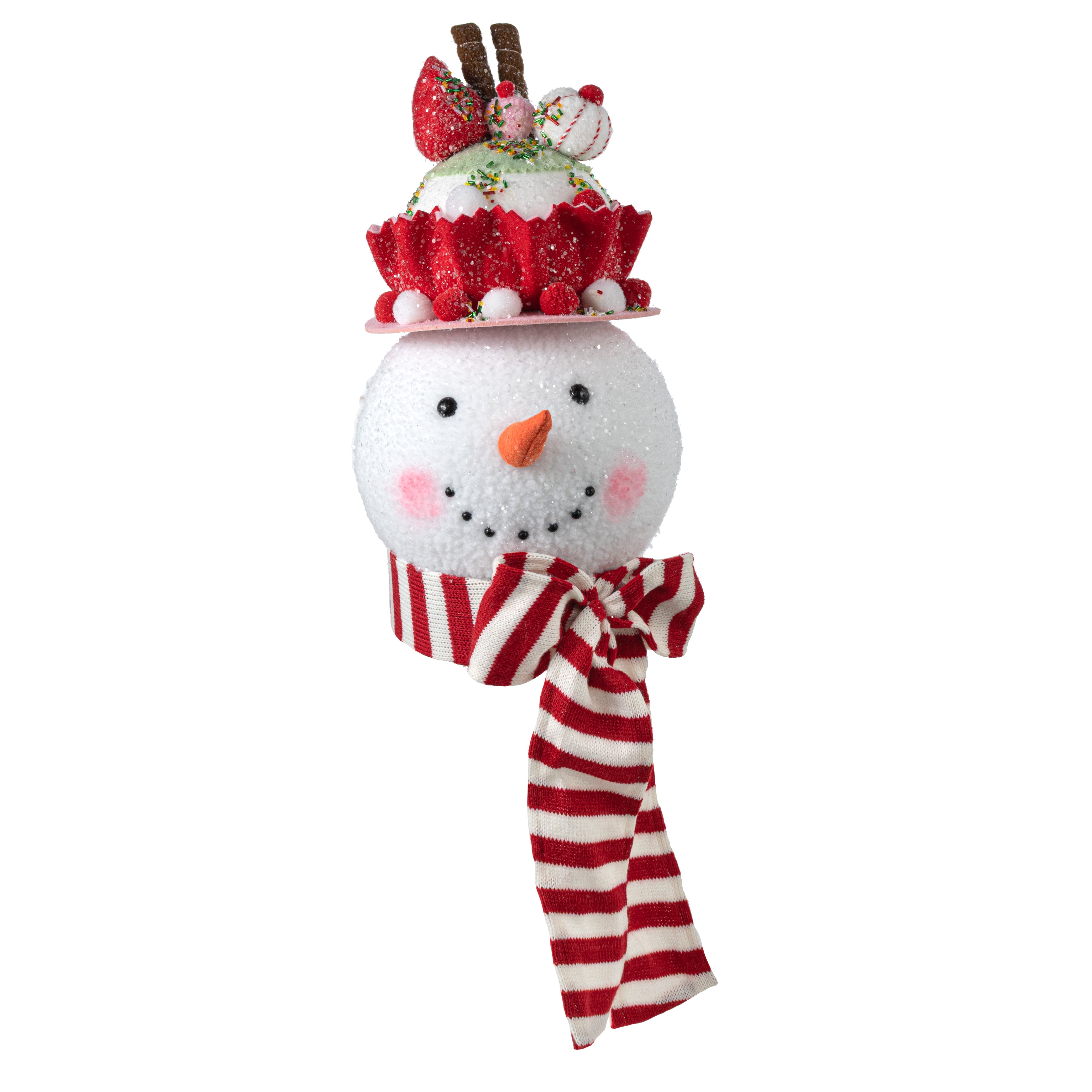 14" Ice Cream Snowman Head Tree & Table Topper